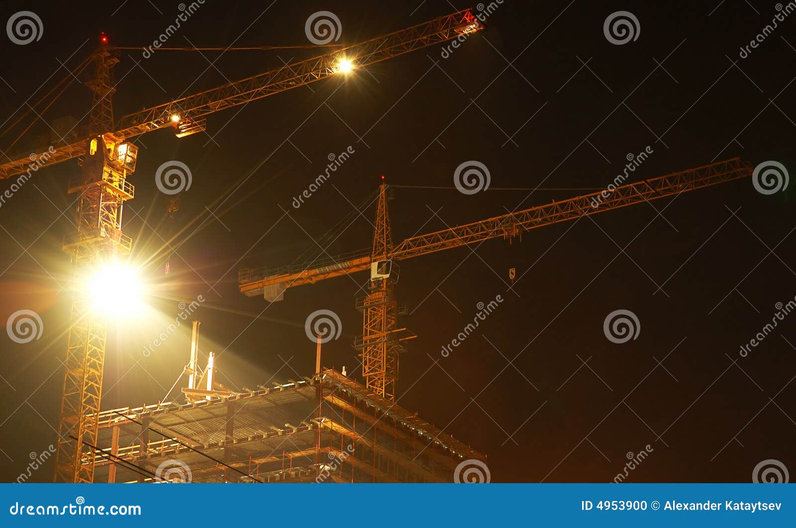 Night construction stock photo. Image of work, construction - 4953900
