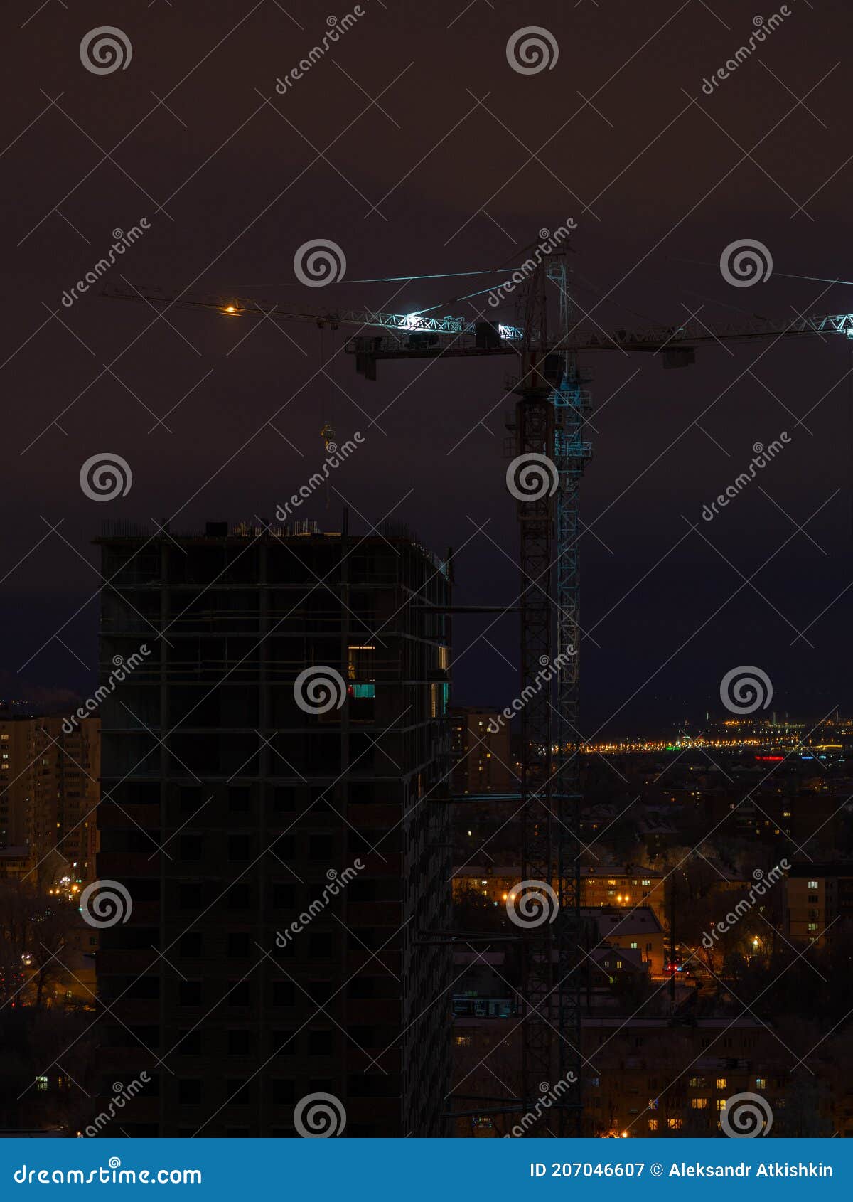 Night construction yard stock image. Image of work, night - 207046607