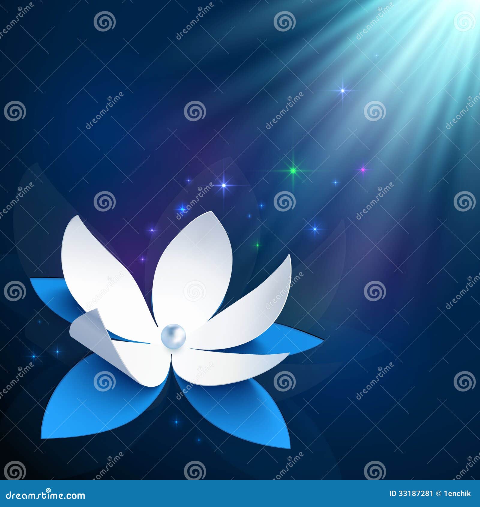 Night Cosmic Flower Vector Background Stock Vector - Illustration of ...