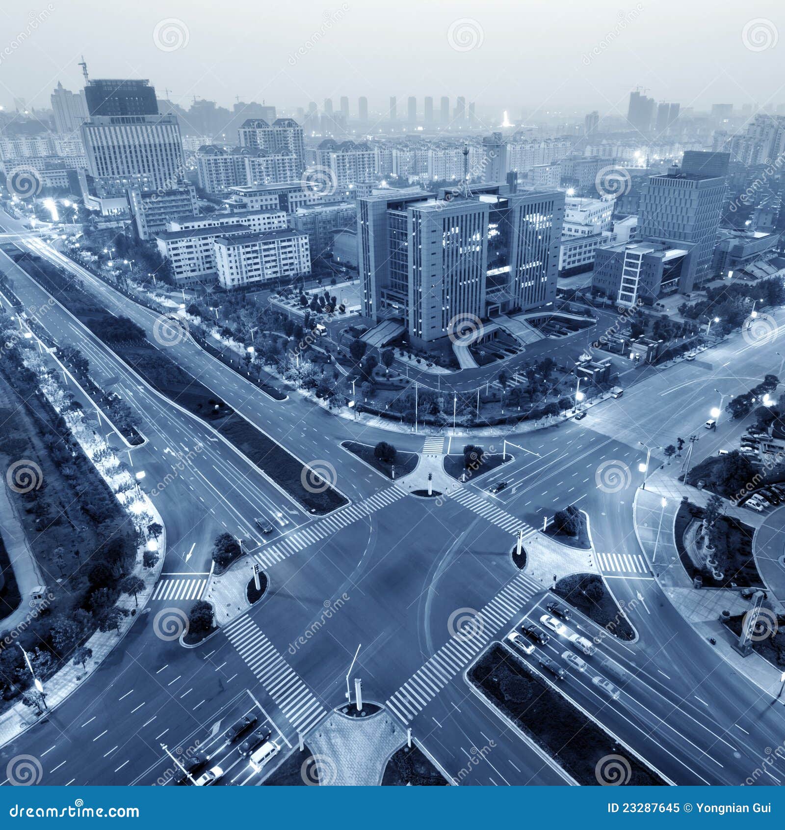 Night at the crossroads stock image. Image of lines, freeway - 23287645