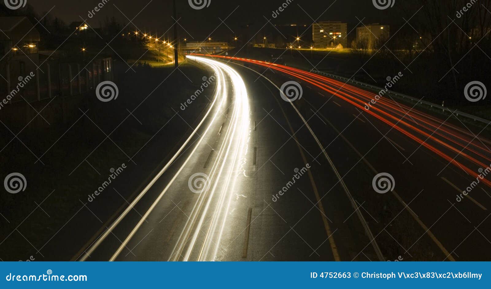 Night curve stock image. Image of highway, freeway, speed - 4752663