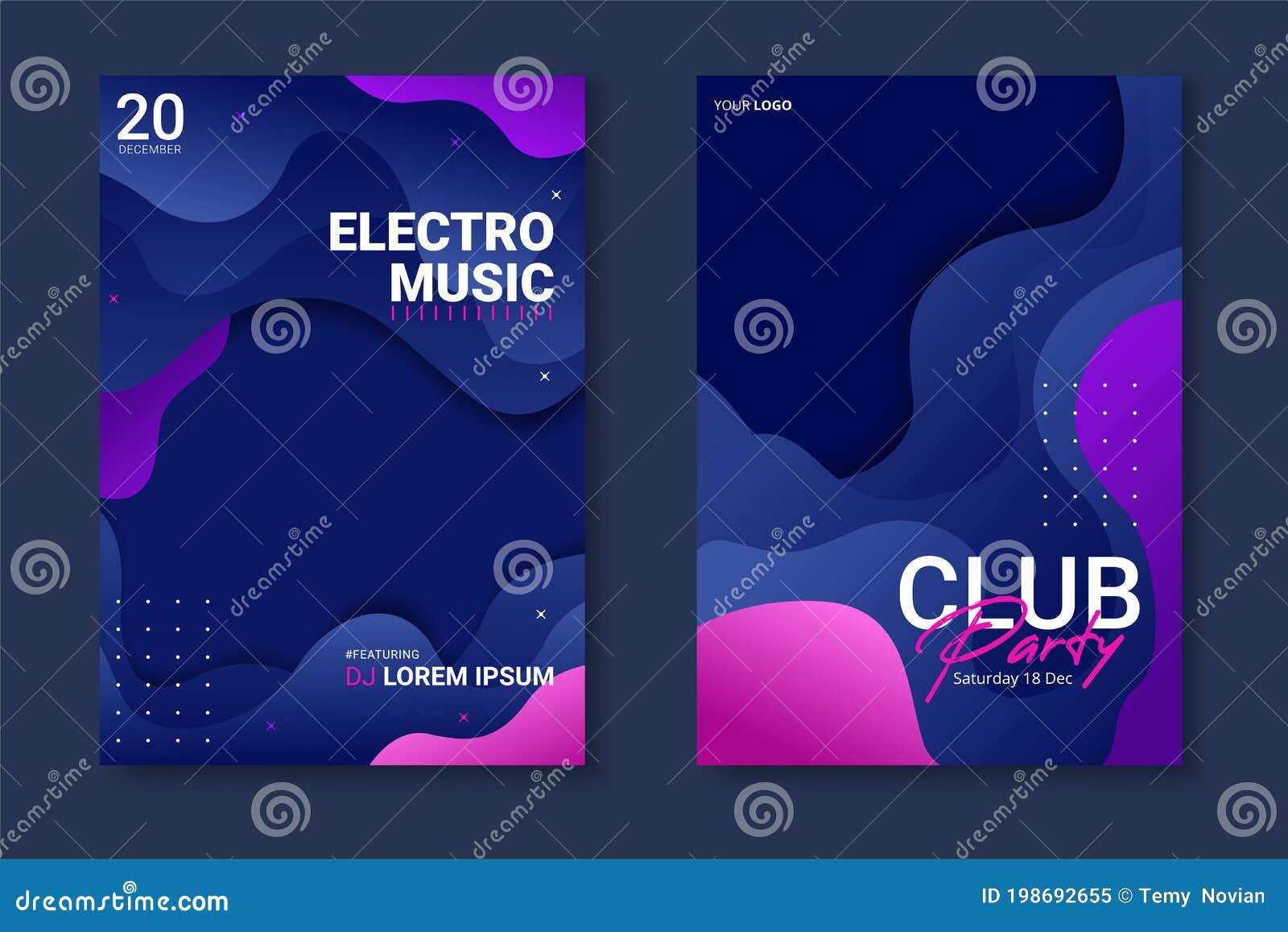Night Dance Party Music Layout Design Template Background with Dynamic ...