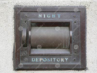 Night Depository Vault at a Bank (generic) Stock Photo - Image of night ...