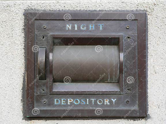 Night Depository Vault at a Bank (generic) Stock Photo - Image of night ...