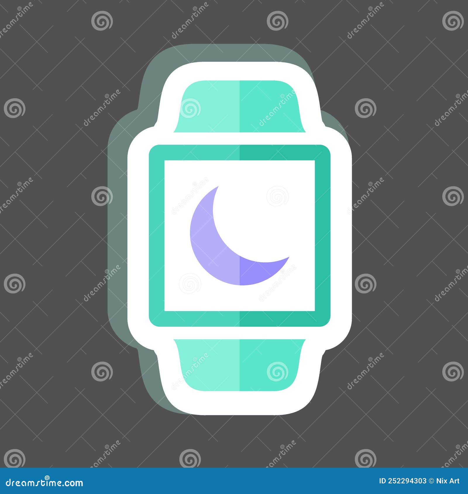 Night Display Sticker in Trendy Isolated on Black Background Stock ...