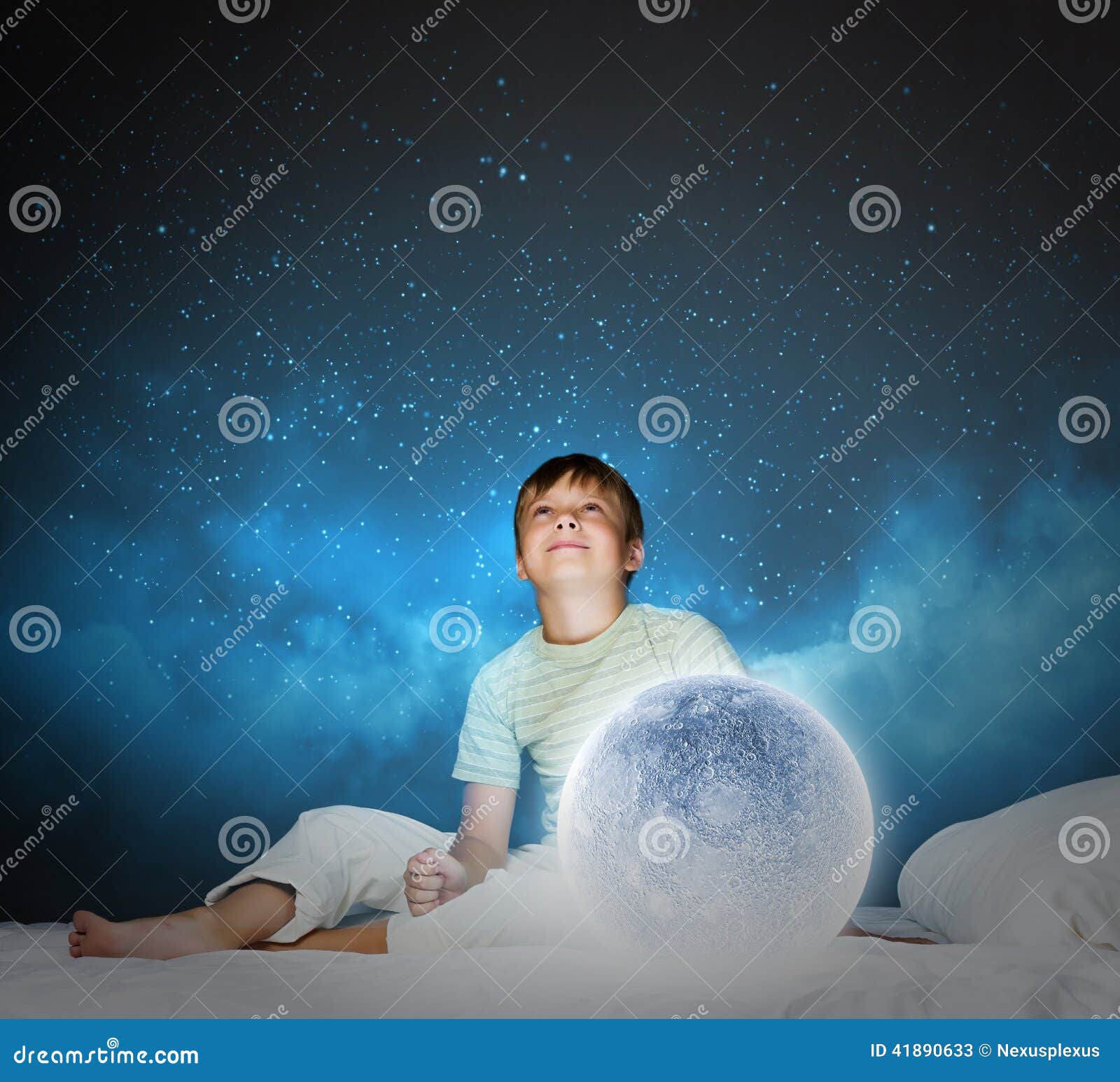 Night dreaming stock image. Image of male, blue, bedtime - 41890633