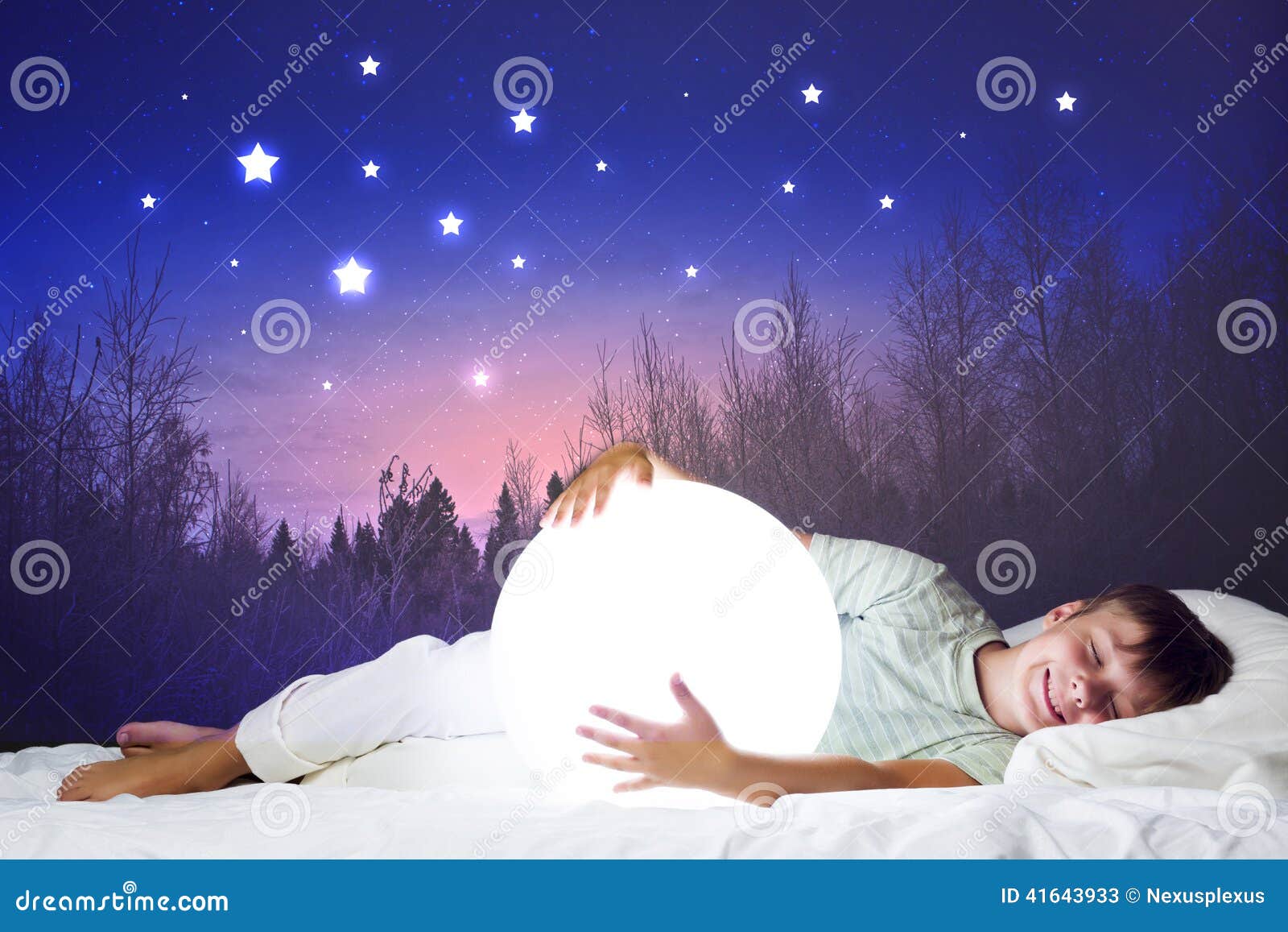 Night dreaming stock image. Image of moon, bedroom, sleep - 41643933