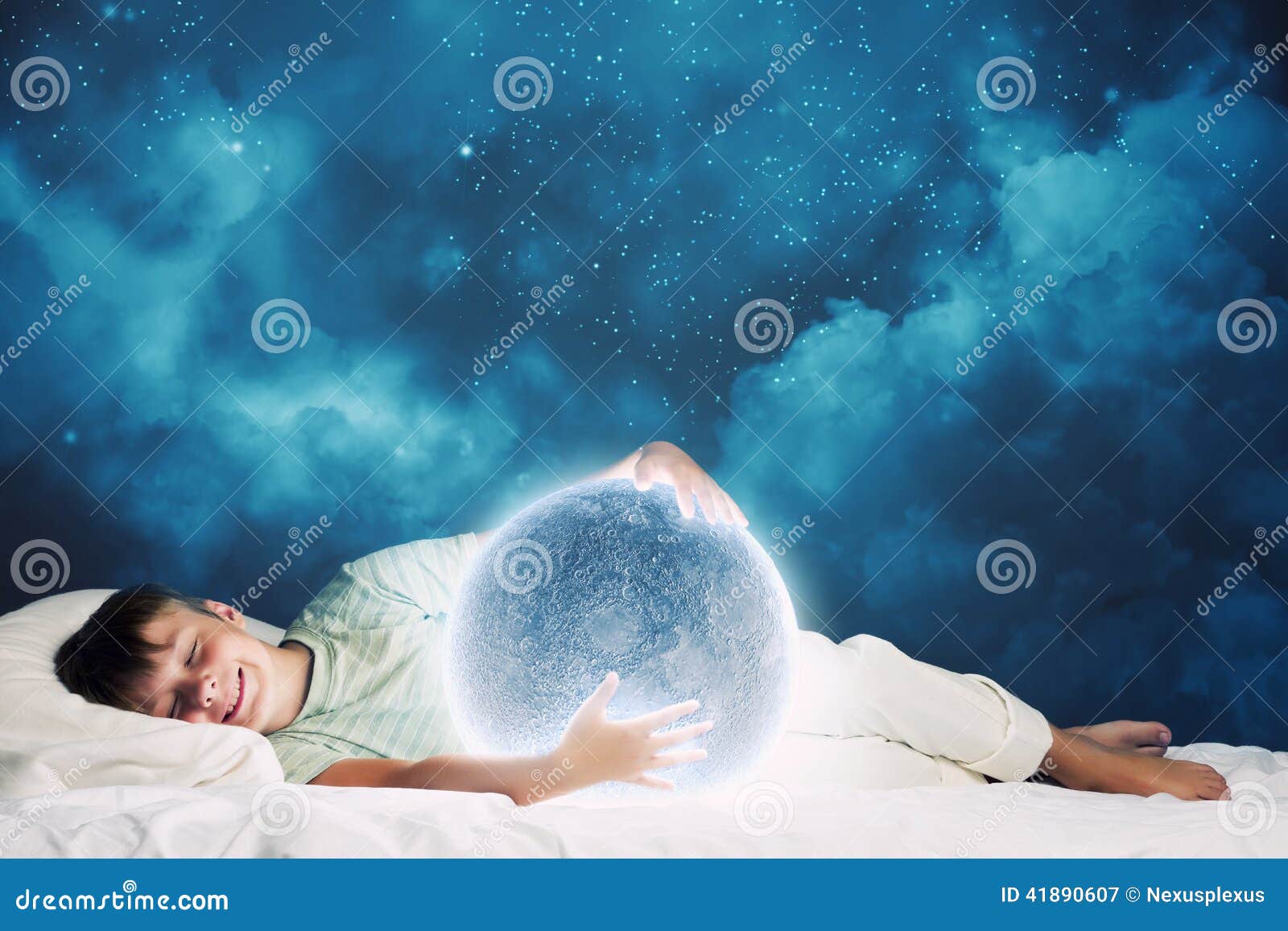 Night dreaming stock image. Image of hand, moon, bedtime - 41890607