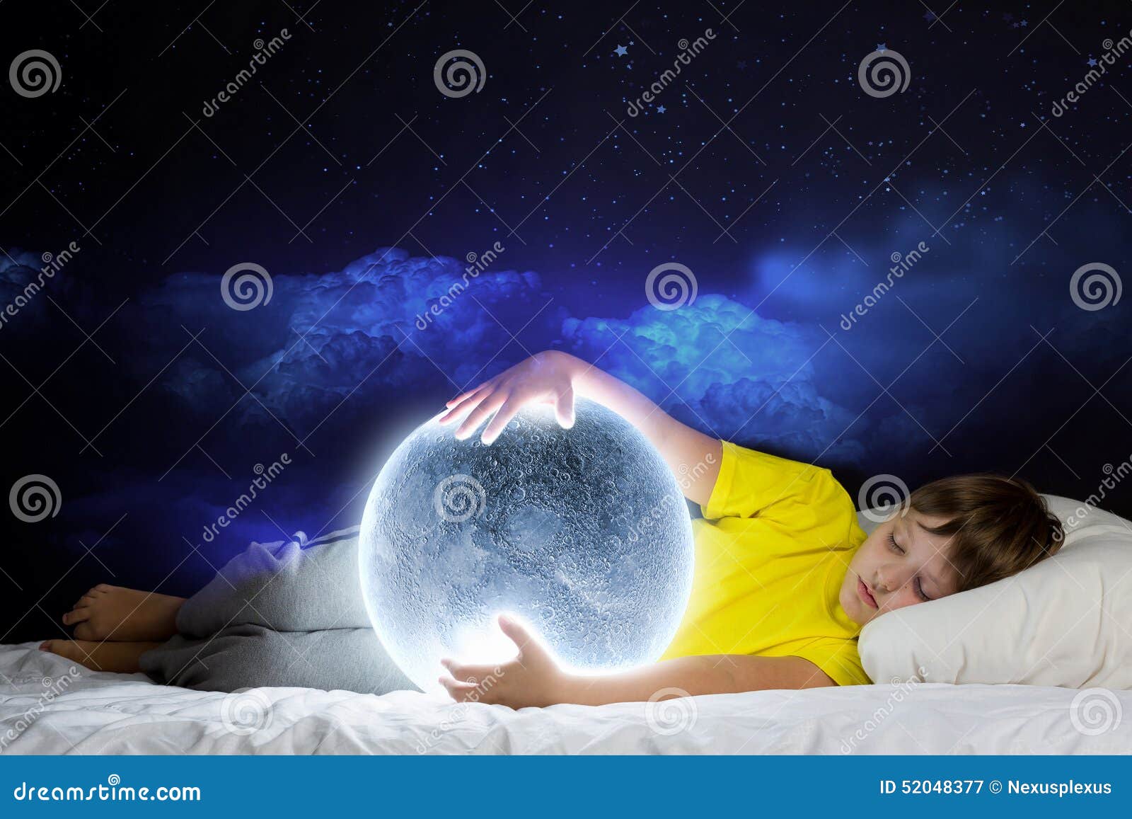 Night dreaming stock image. Image of child, adorable - 52048377