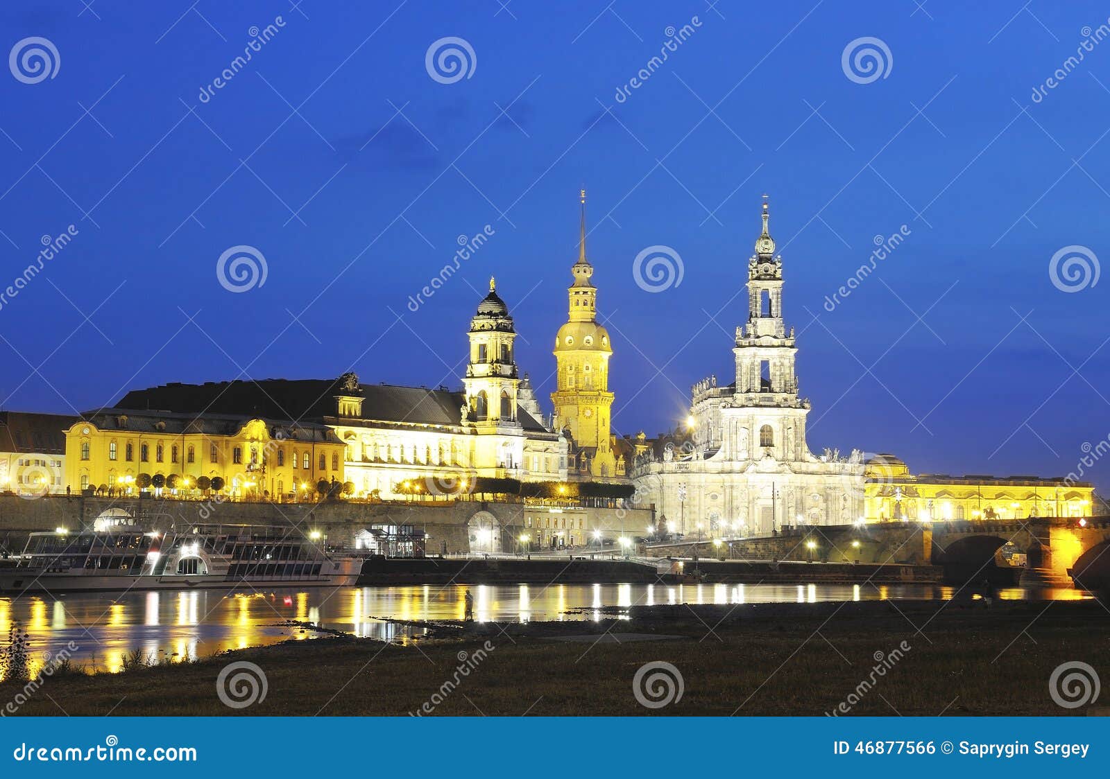 Night Dresden stock photo. Image of night, hall, landscape - 46877566