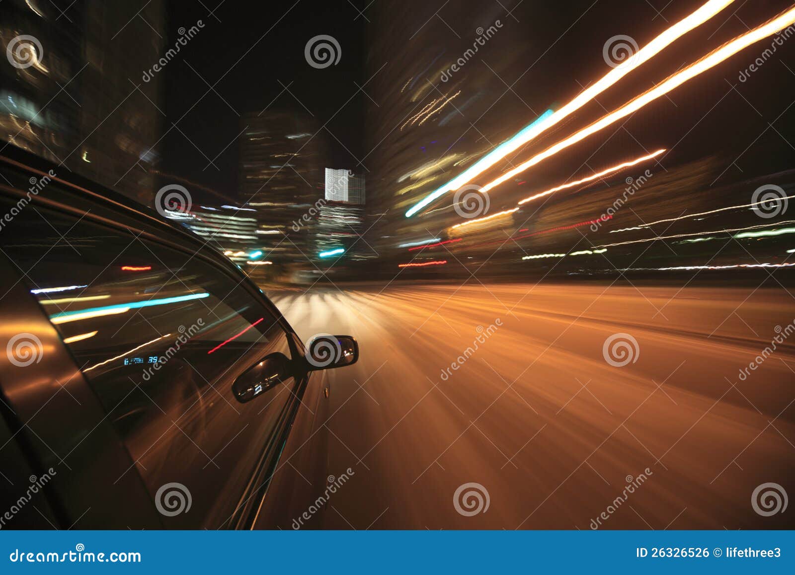 Night Drive with Car in Motion. Stock Photo - Image of speed, highway ...