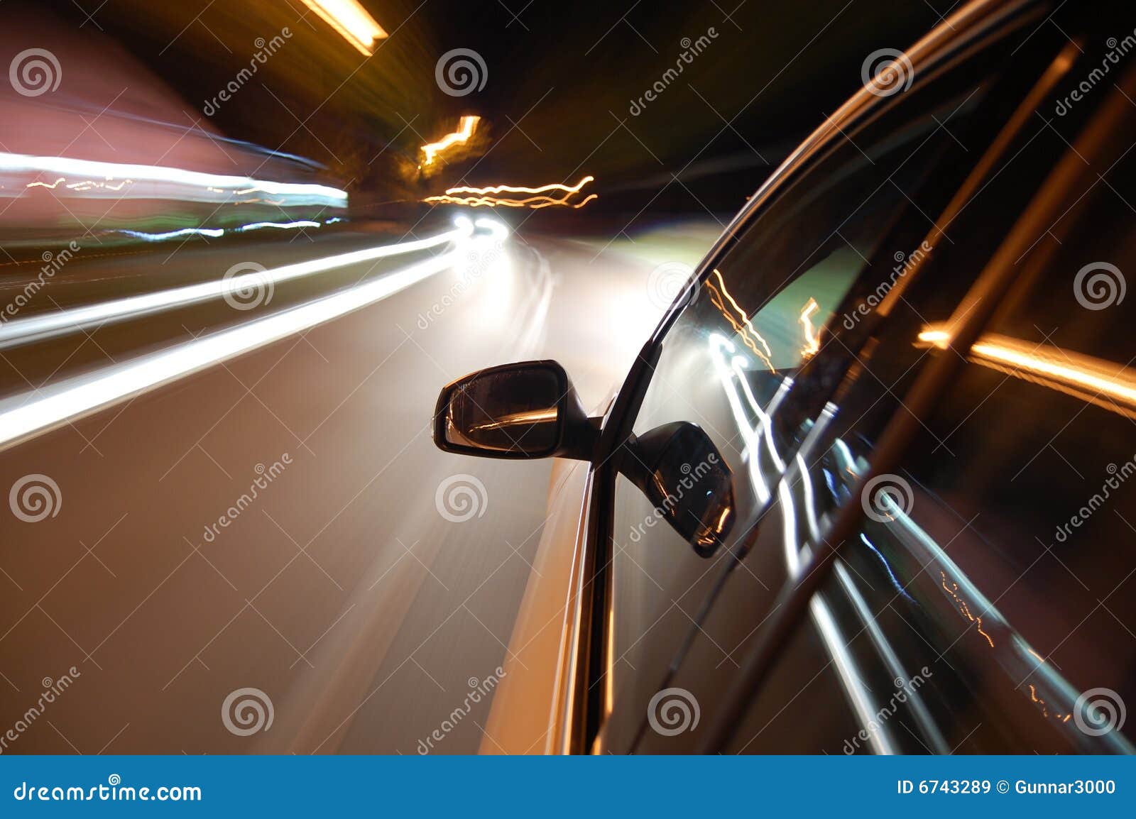 Night Drive with Car in Motion Stock Image - Image of cars, blur: 6743289