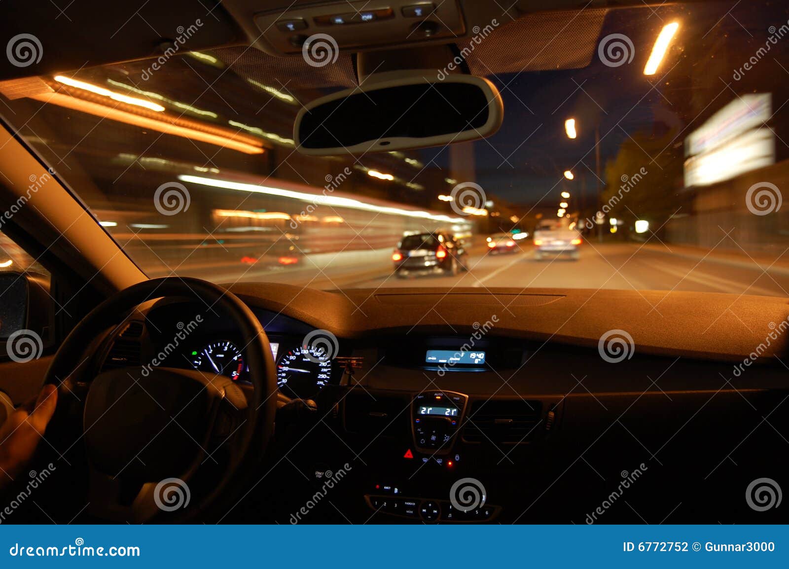 Night Drive with Car in Motion Stock Photo - Image of lights, blurry ...