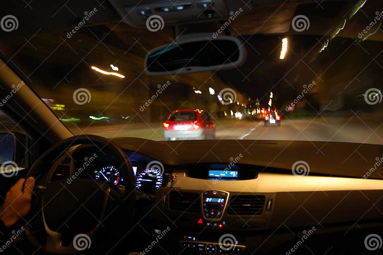 Night Drive with Car in Motion Stock Photo - Image of blur, light: 6843896