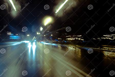 Night driving stock image. Image of raining, speed, traffic - 4023849