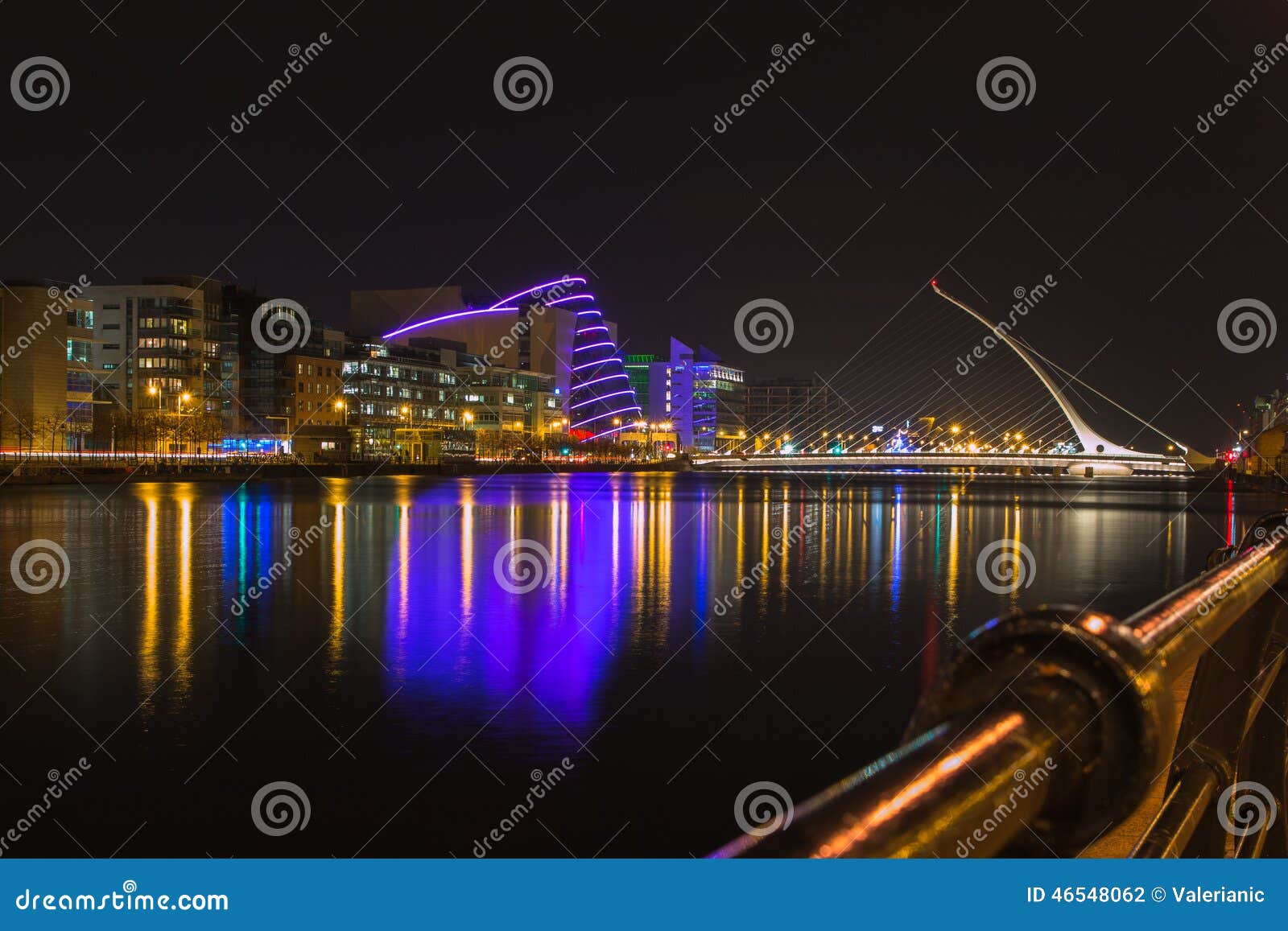 Night Dublin editorial photography. Image of river, cityscape - 46548062