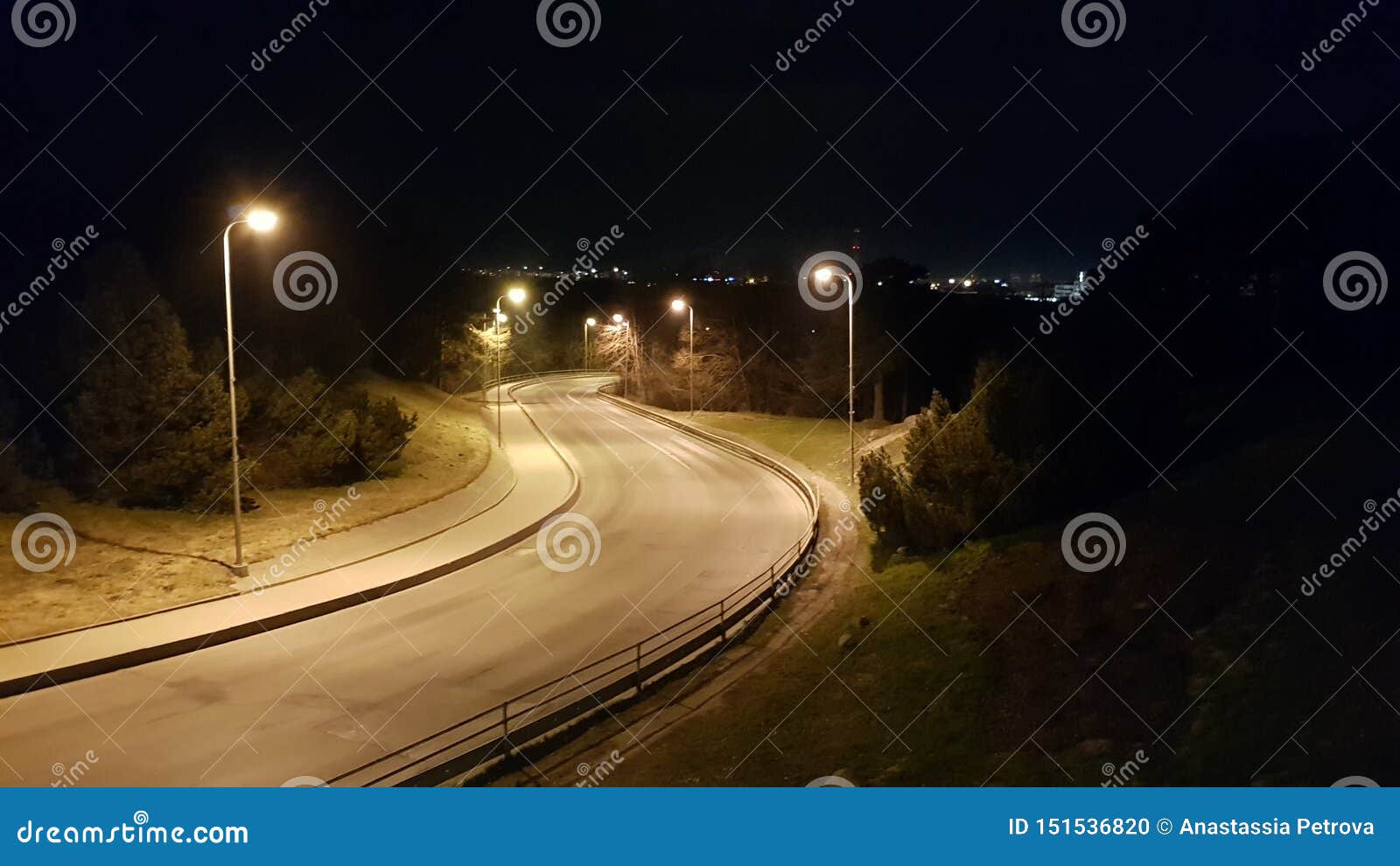 Night empty road stock photo. Image of empty, road, light - 151536820