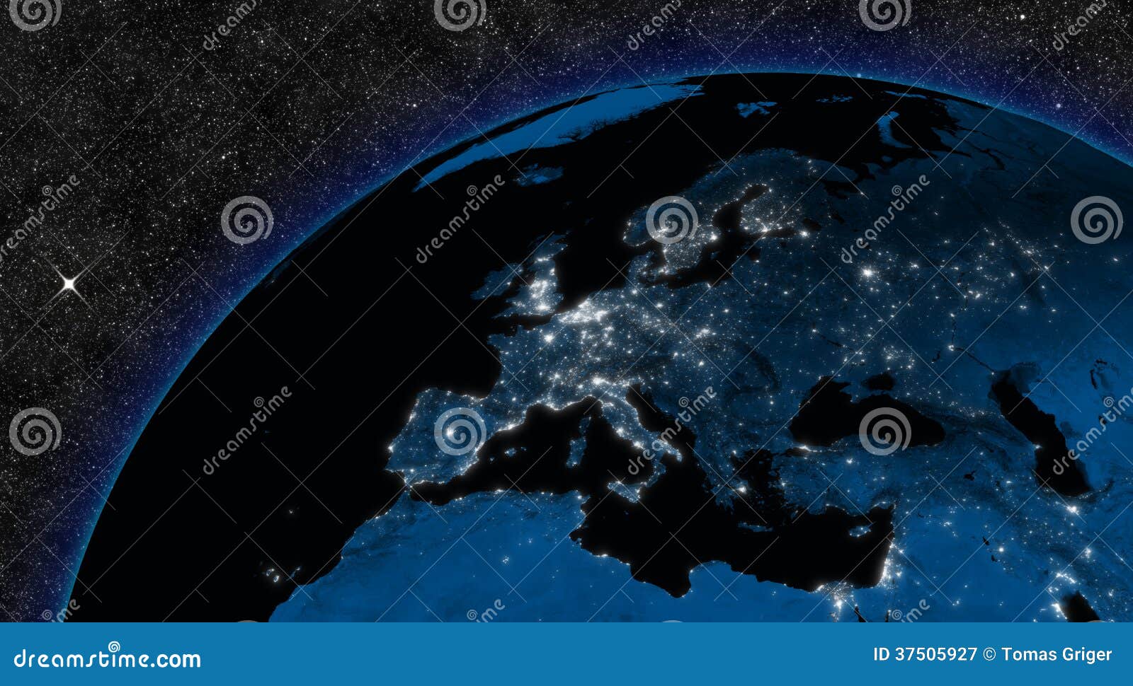 Night in Europe stock illustration. Illustration of clouds - 37505927