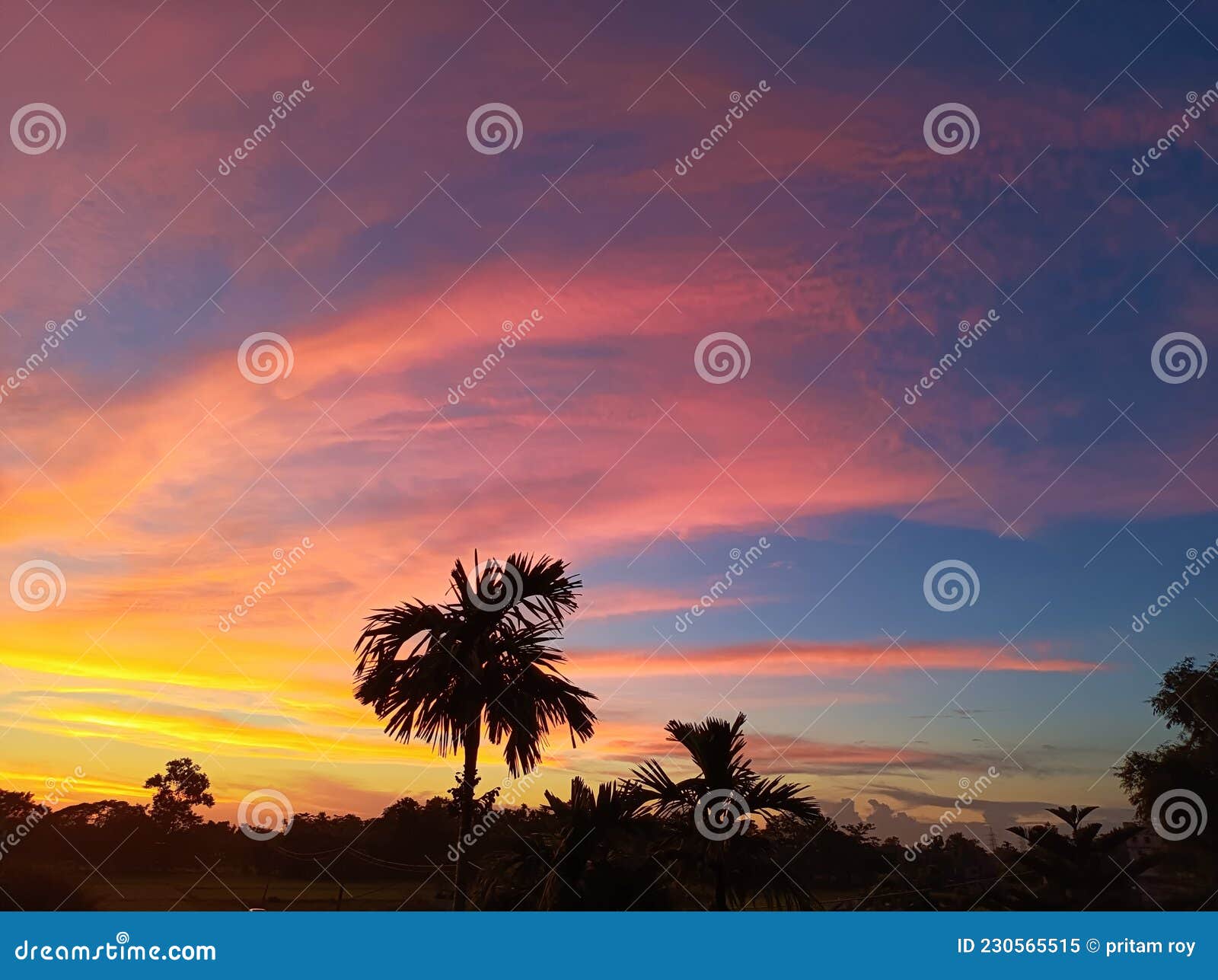 Night and Evening Sky and Spectacular Colour Stock Image - Image of ...