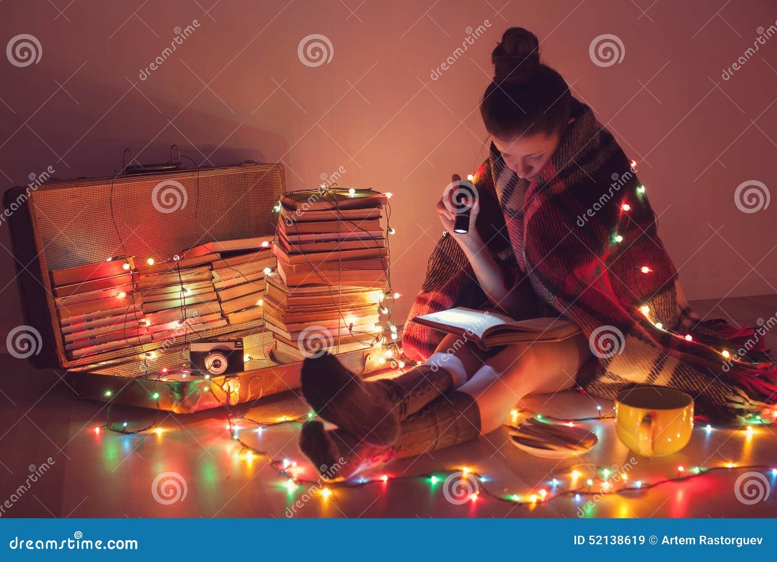 Night exciting reading stock image. Image of cold, female - 52138619