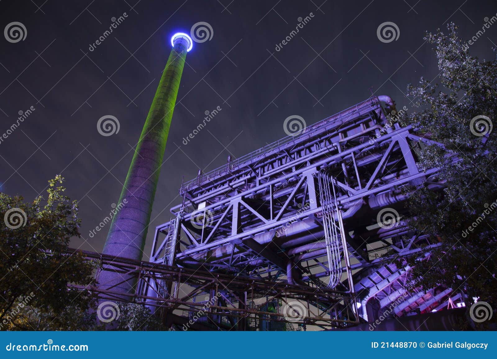 Night factory stock photo. Image of chimney, steel, illumination - 21448870