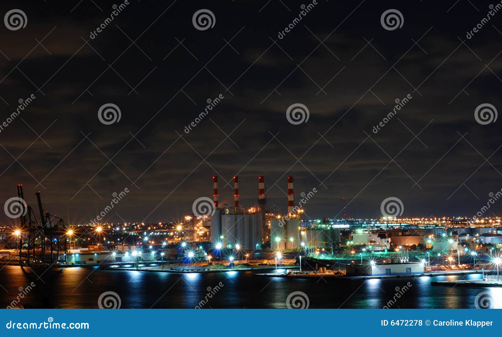 Night Factory stock photo. Image of river, large, business - 6472278