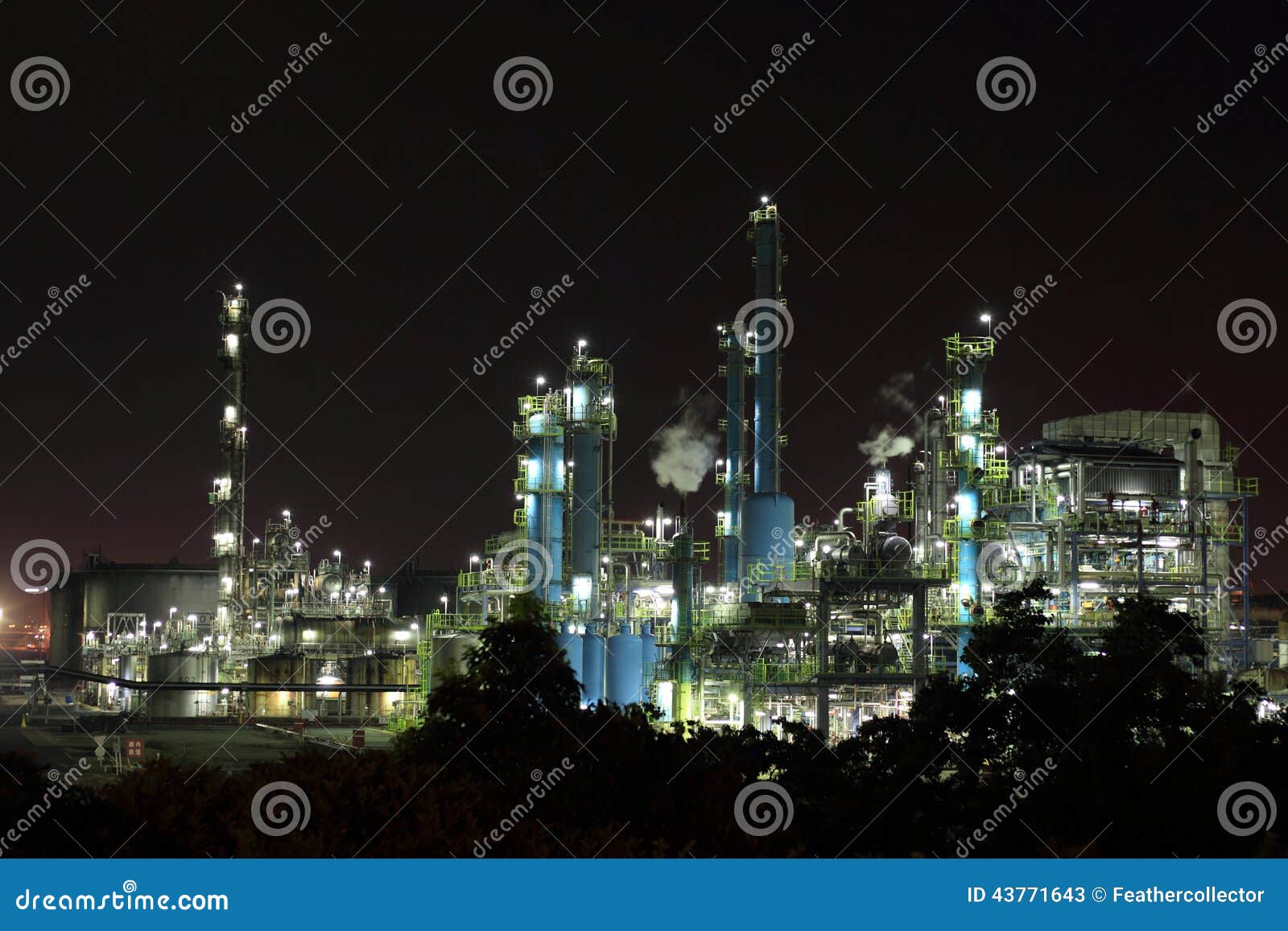 Night Factory, Plant, Workshop Stock Image - Image of night, energy ...