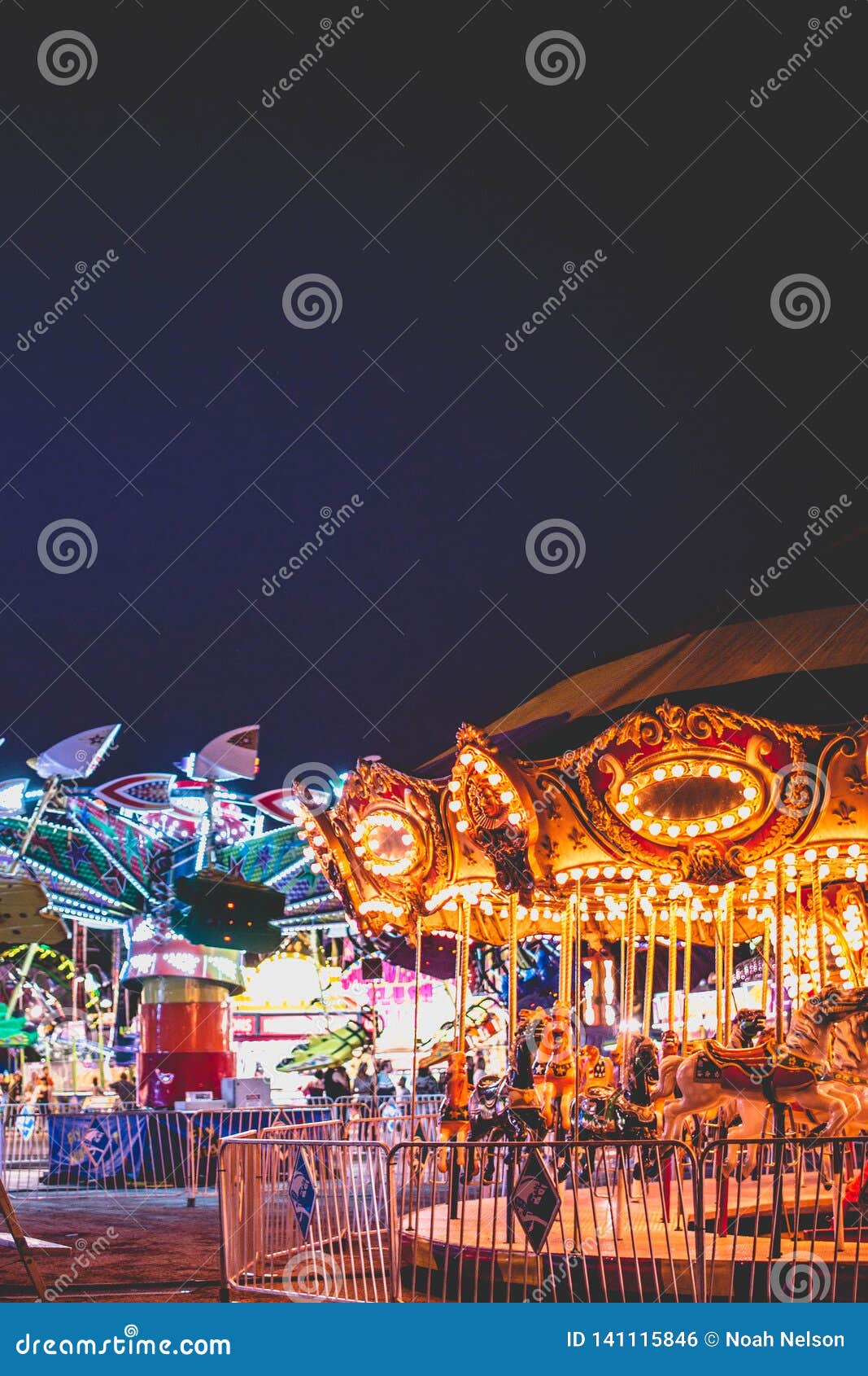 Night Fair stock photo. Image of color, park, fair, lights - 141115846