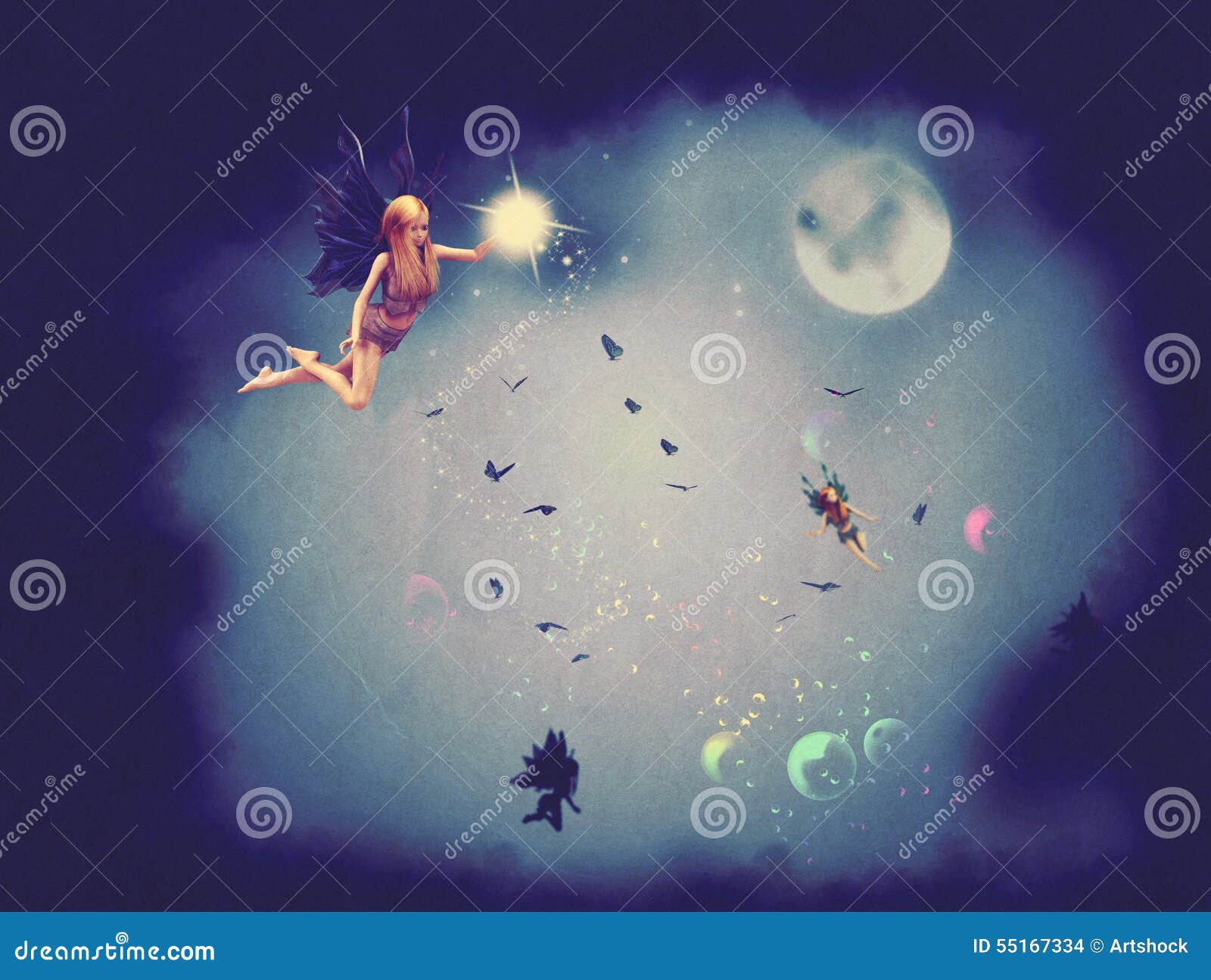 Night Fairy stock illustration. Illustration of body - 55167334