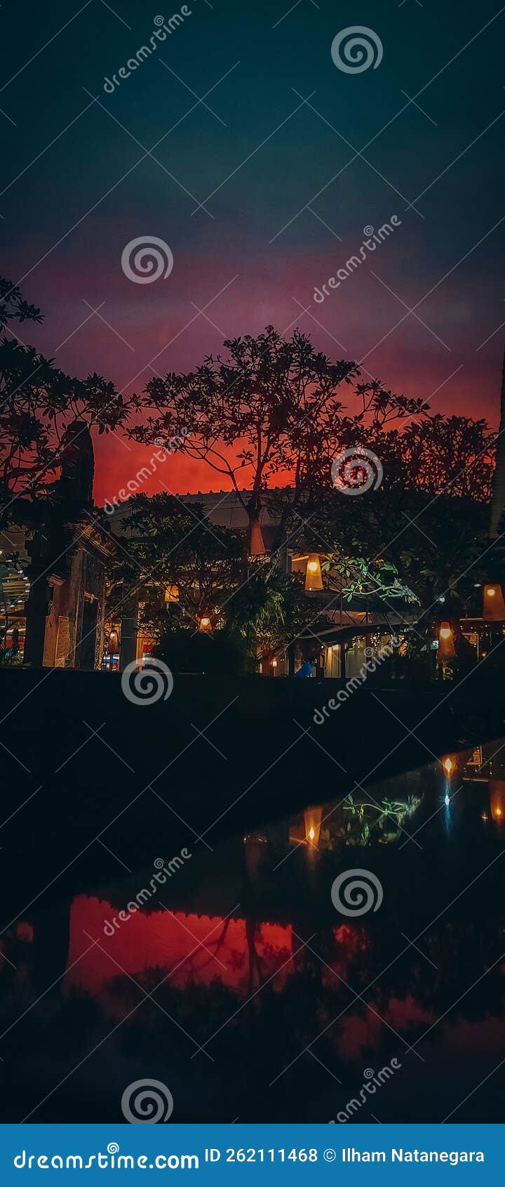 Night fall Indonesia stock photo. Image of city, dusk - 262111468