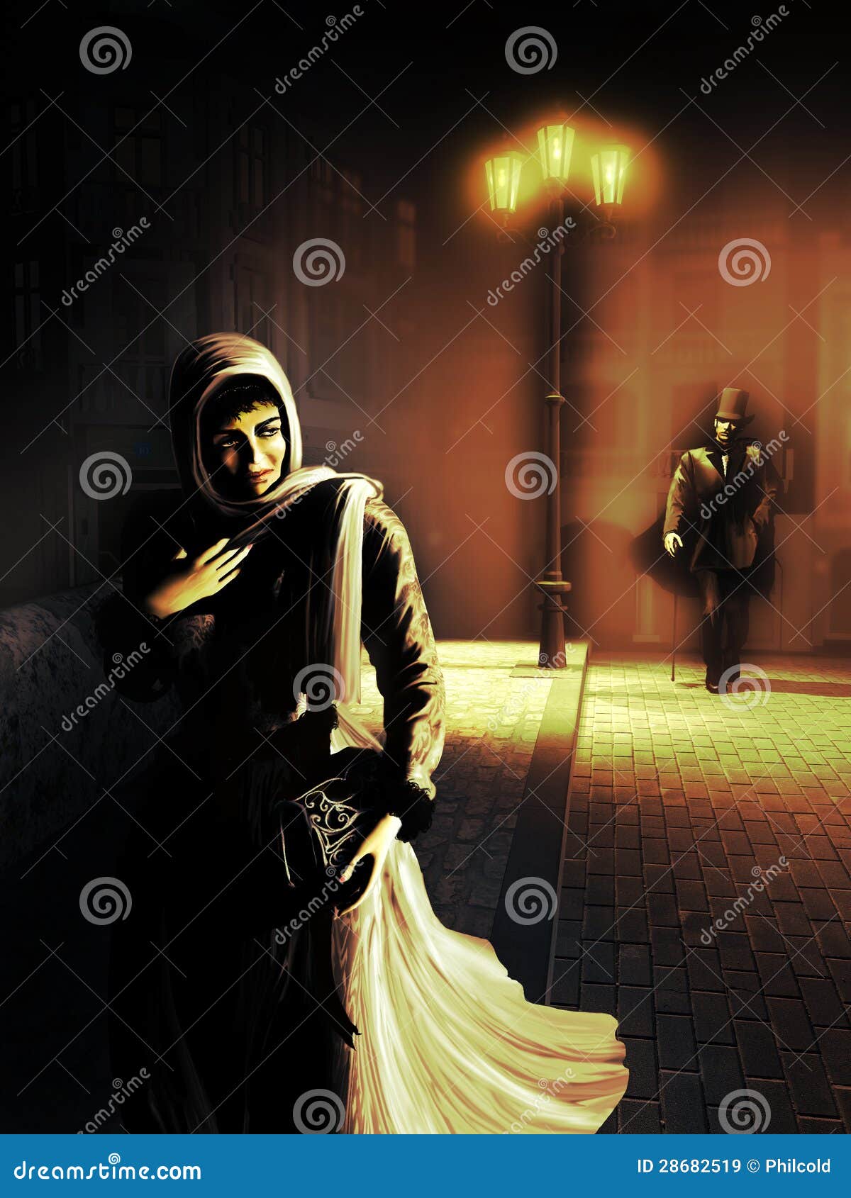Night fears stock illustration. Illustration of streetlight - 28682519