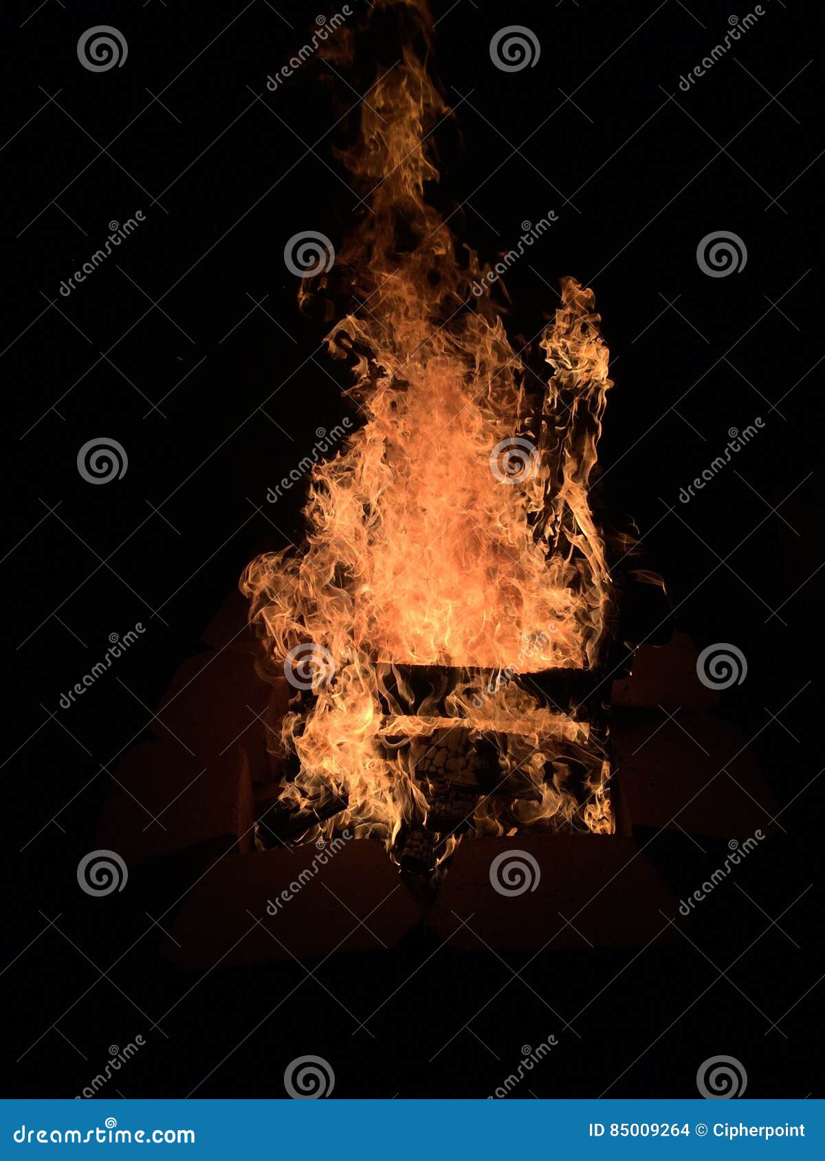 Night fire stock photo. Image of fire, black, large, pitch - 85009264