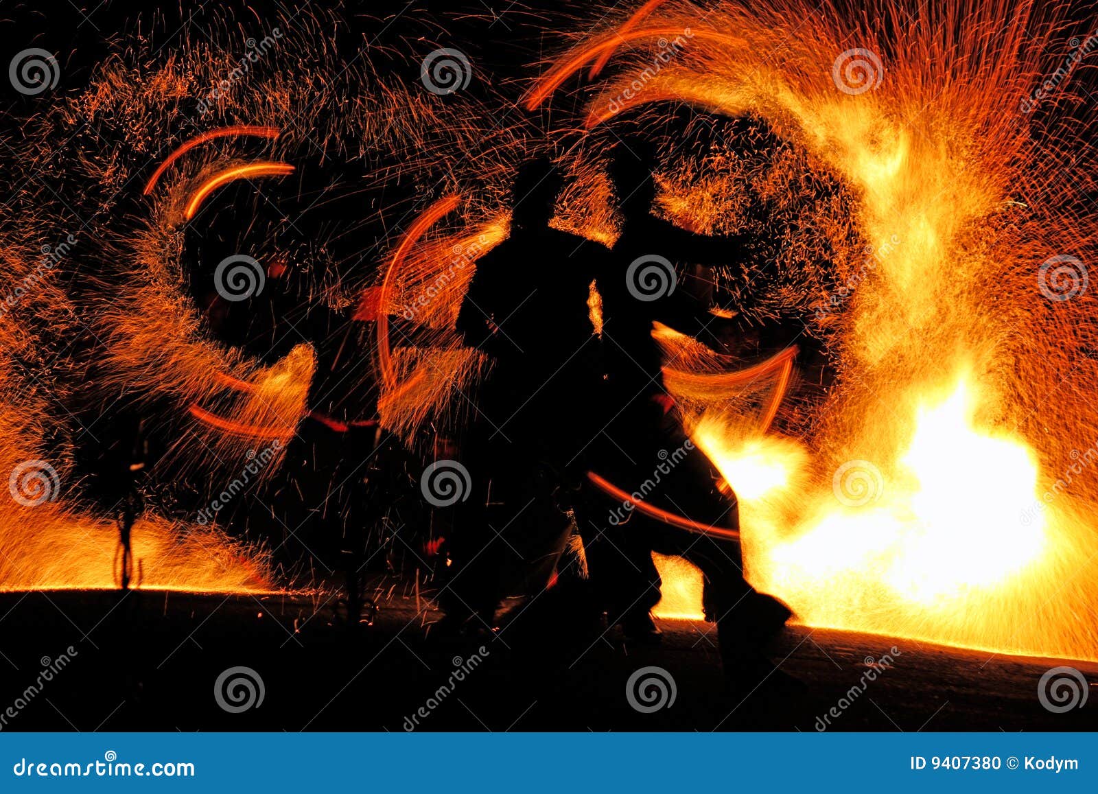 Night Fire At Roof In Apartment Building, Burning House With Huge Smoke ...