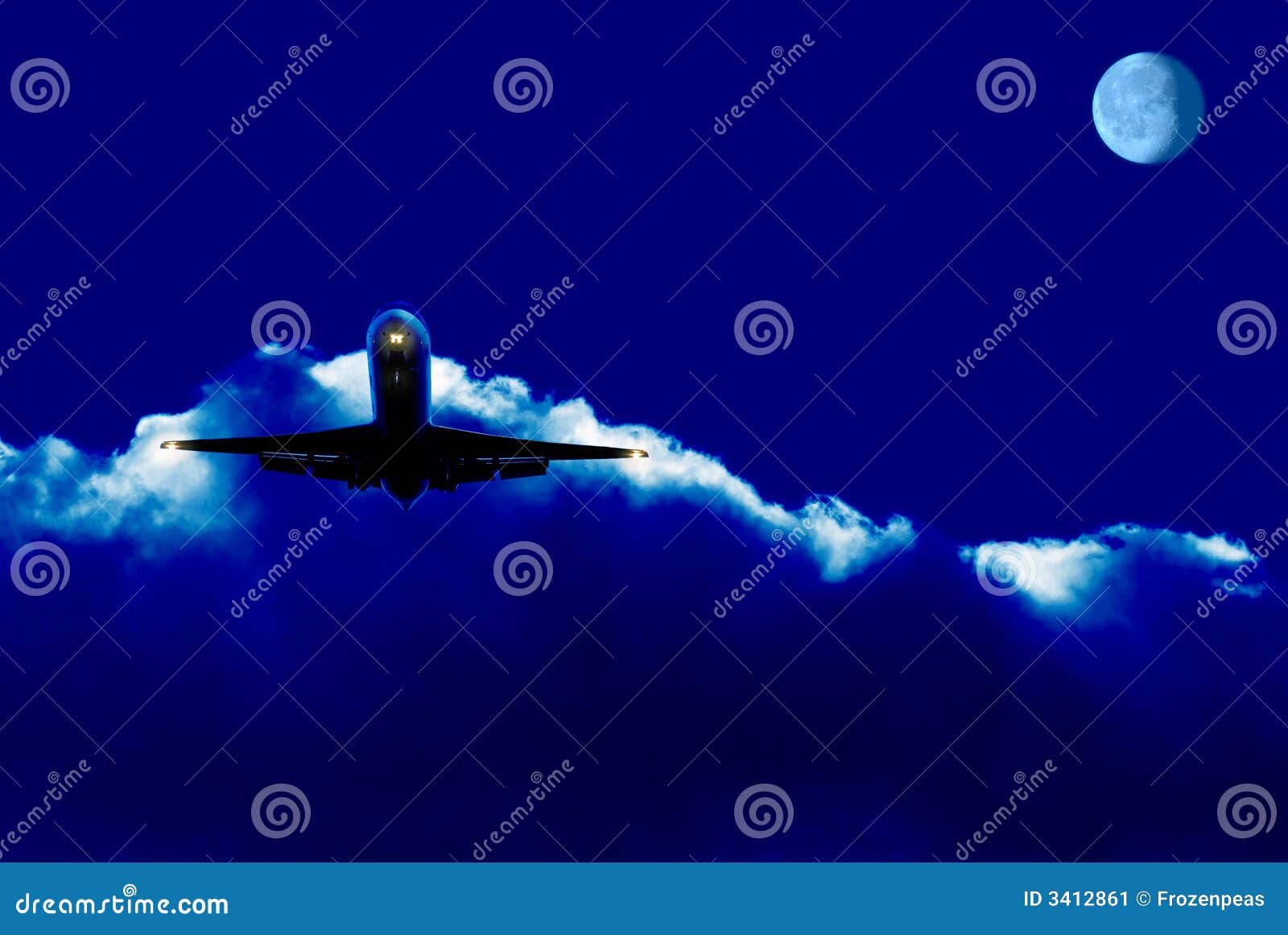 Night Flight stock image. Image of airplane, passenger - 3412861