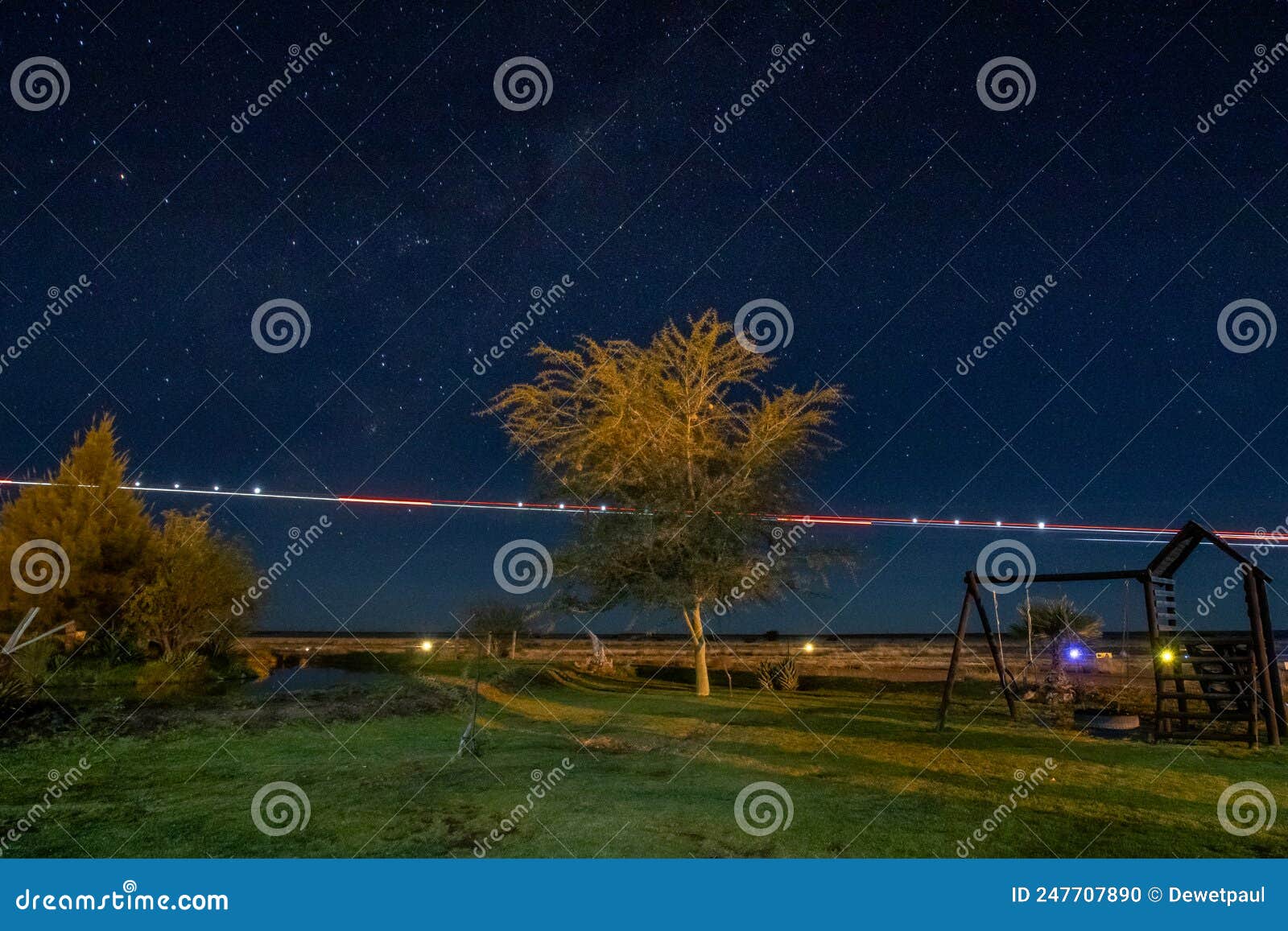 Night Flights with Scenery. Stock Photo - Image of evening, light ...