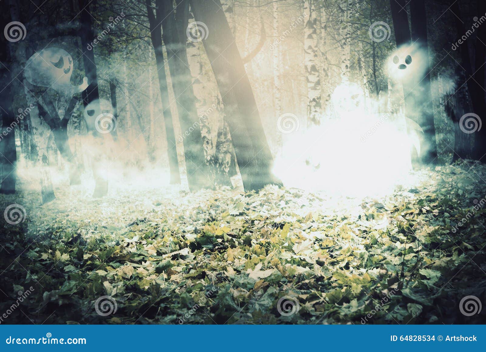 Night Foggy Ghosts stock illustration. Illustration of shadow - 64828534