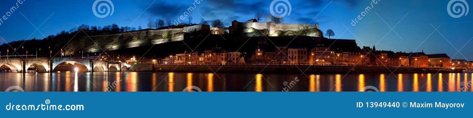 Night fort panorama stock photo. Image of silhouette - 13949440