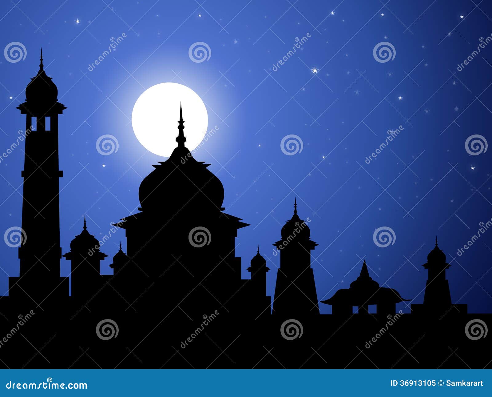 Night Fort - Vector stock vector. Illustration of moon - 36913105
