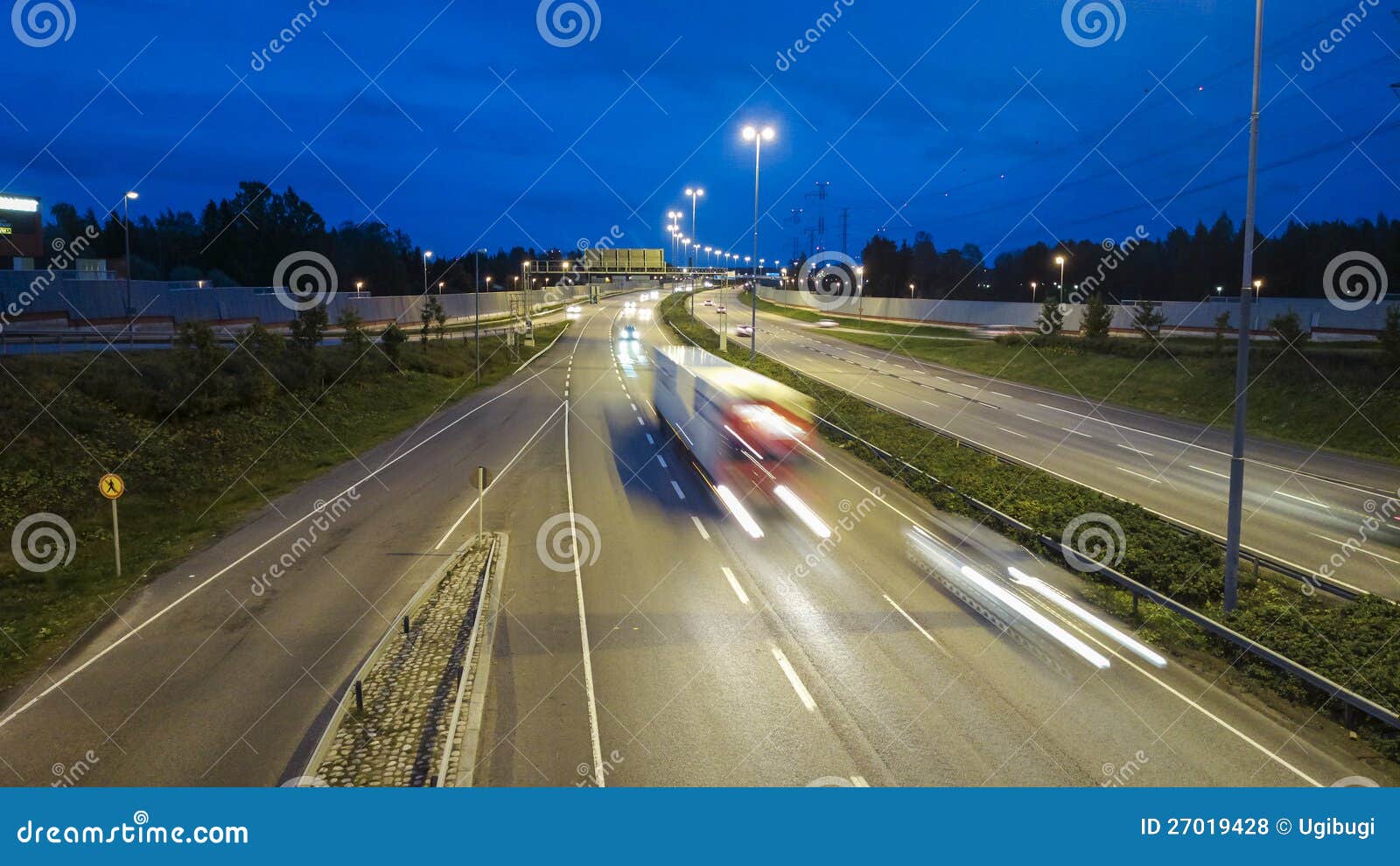 Night freeway stock photo. Image of fast, road, light - 27019428