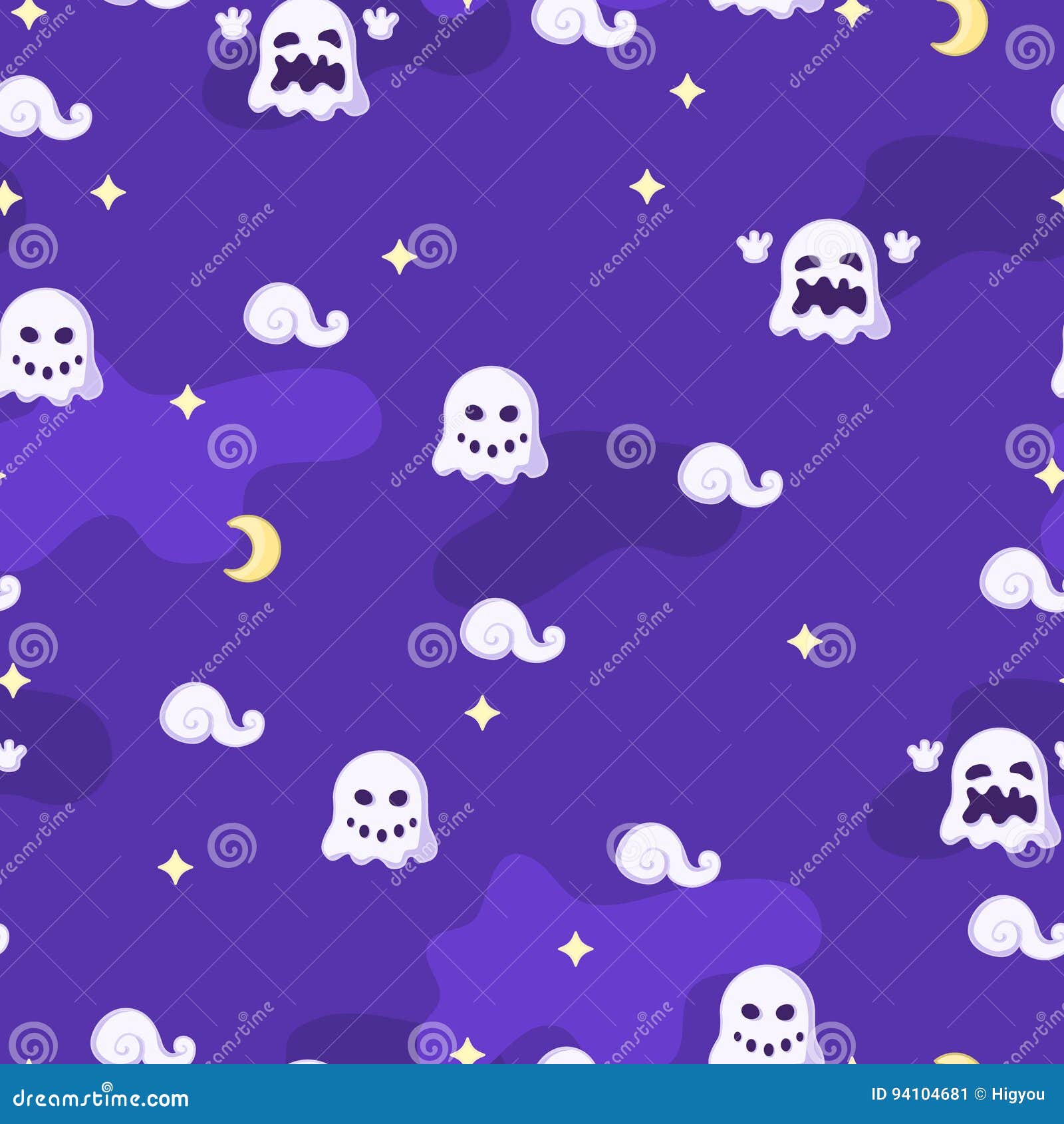 Night Ghosts Tile stock vector. Illustration of stylized - 94104681