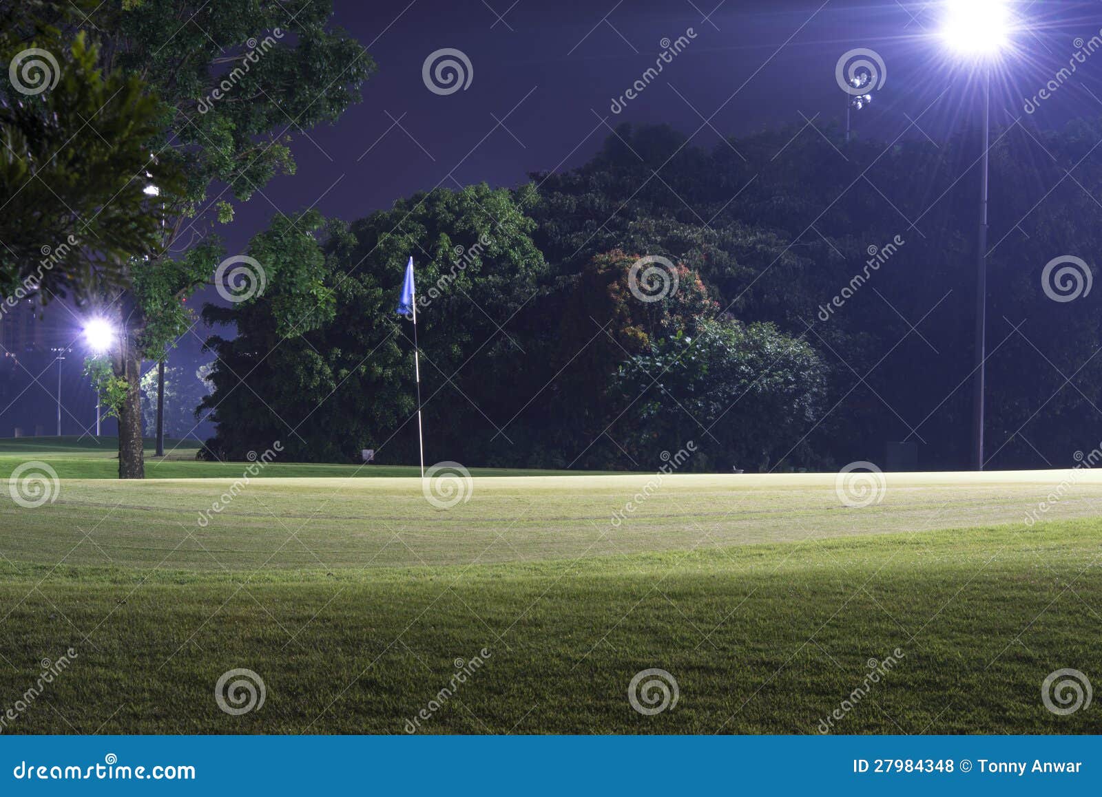 Night Golf stock photo. Image of path, pole, night, golf - 27984348
