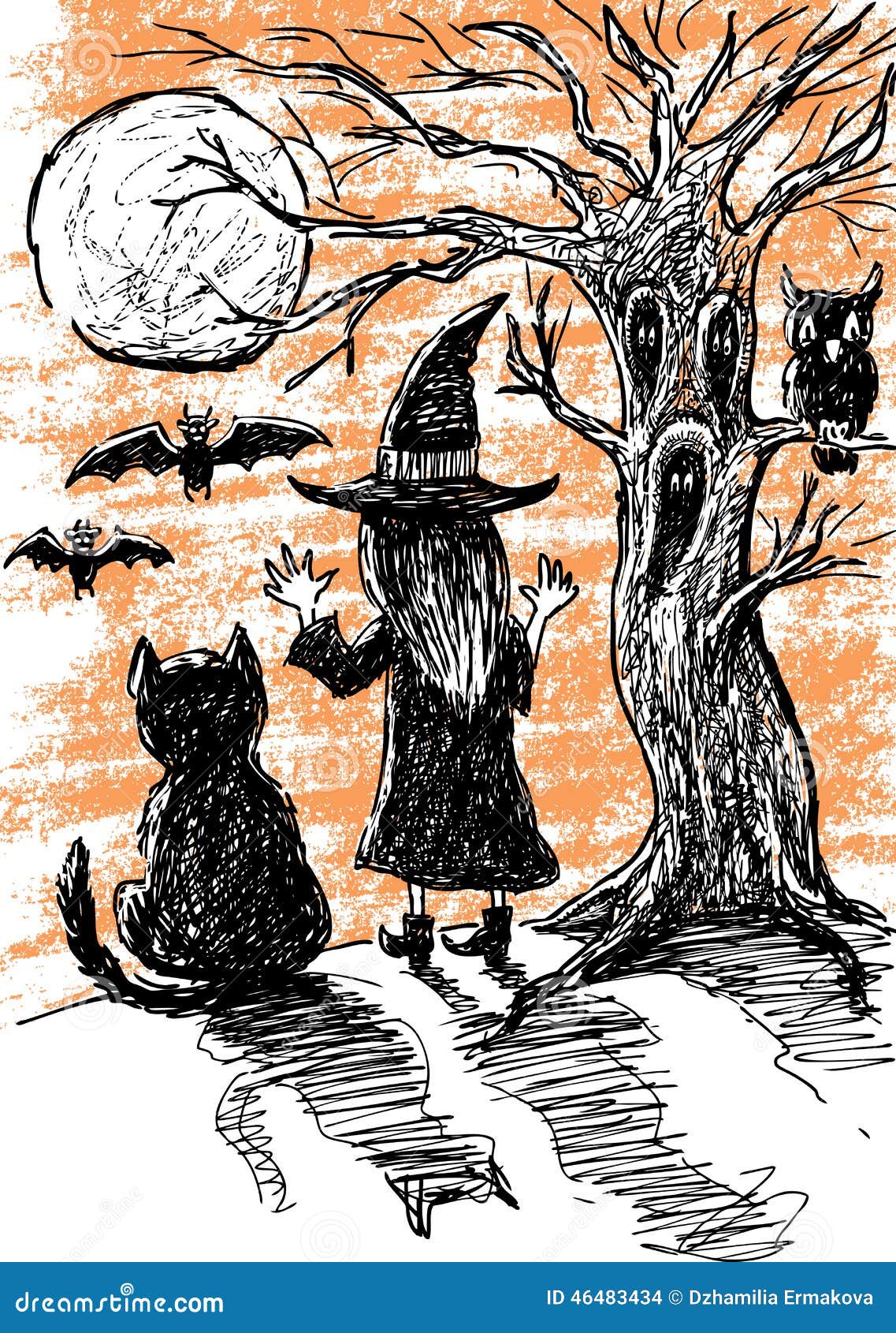 Night halloween stock vector. Illustration of symbol - 46483434