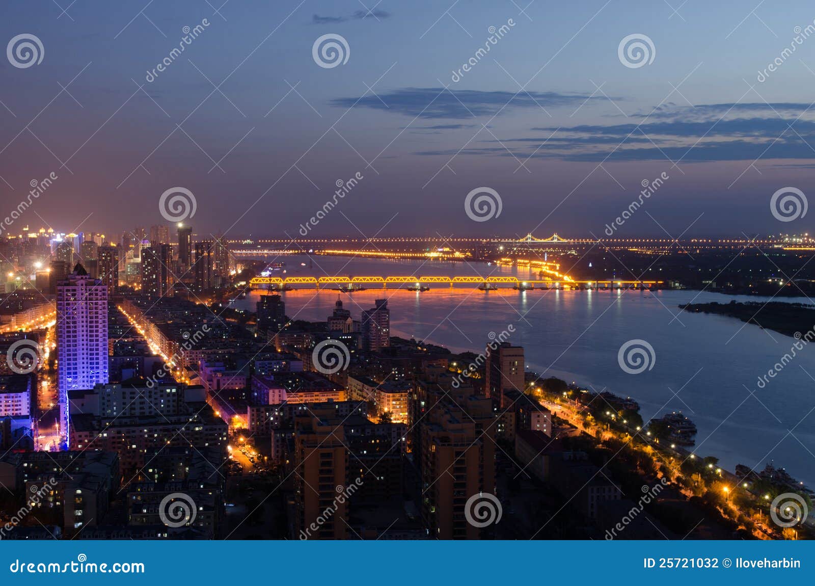 The Night of Harbin stock photo. Image of business, night - 25721032