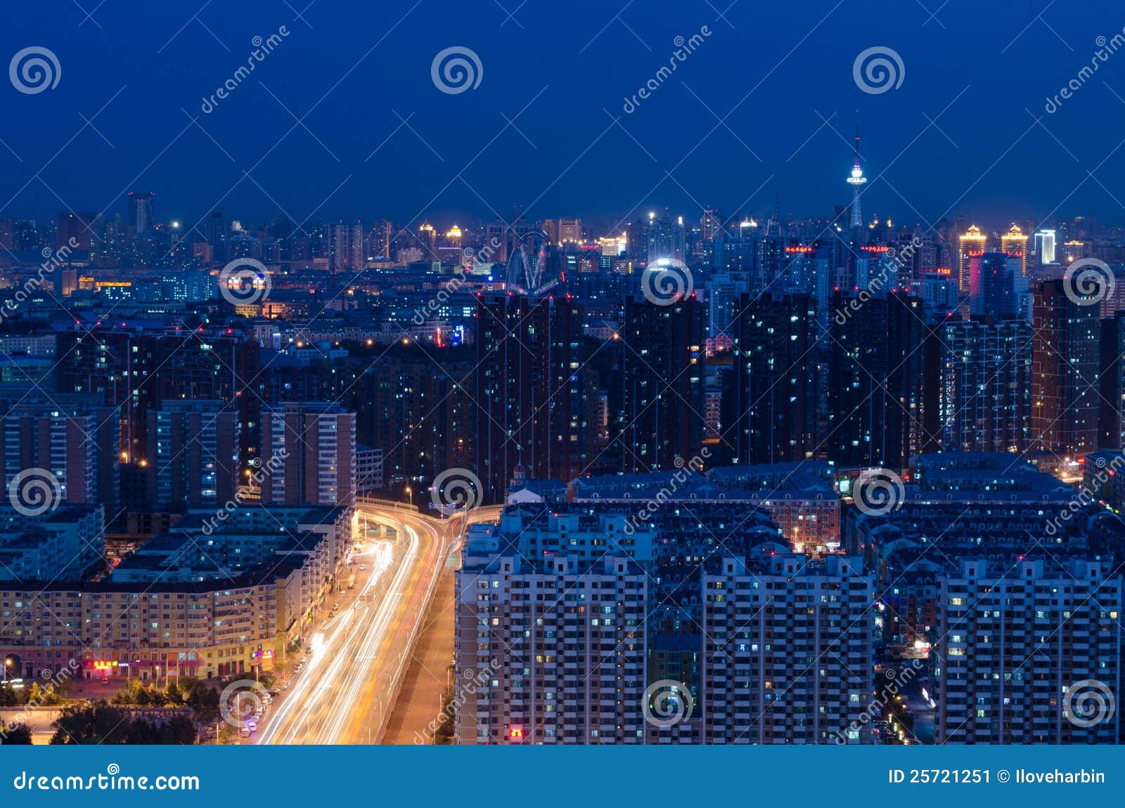 The Night of Harbin stock image. Image of skyscraper - 25721251