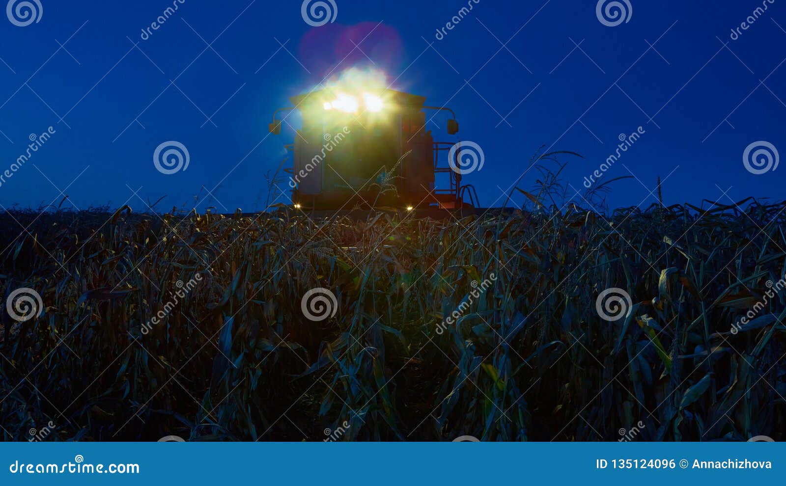 Night Harvesting in the Fields. Combines with Lights in Motion in the ...