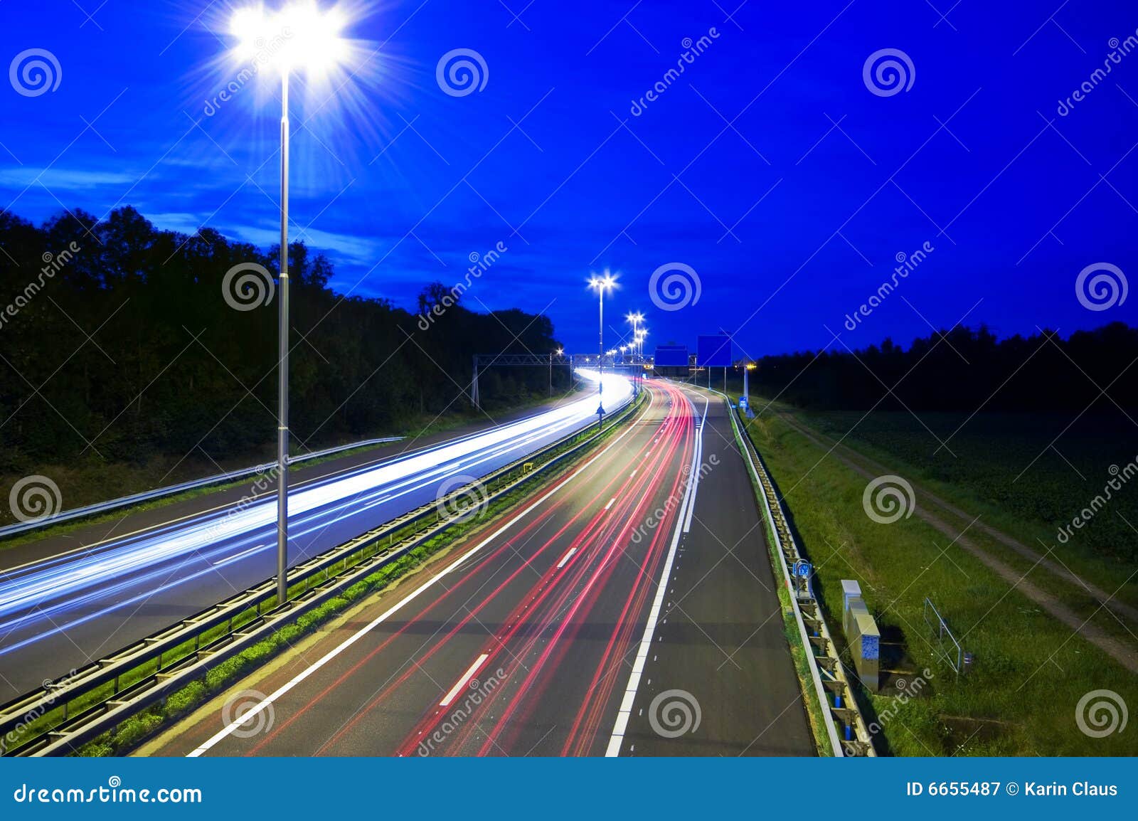Night highway stock image. Image of street, beautiful - 6655487