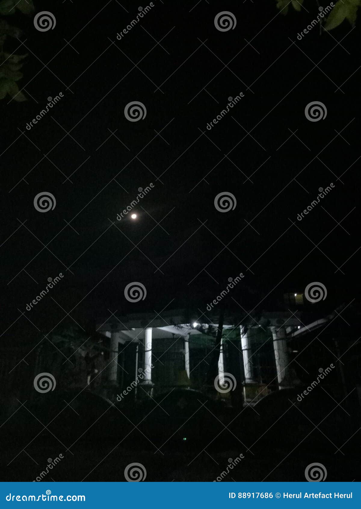 Night stock photo. Image of black, light, home, month - 88917686