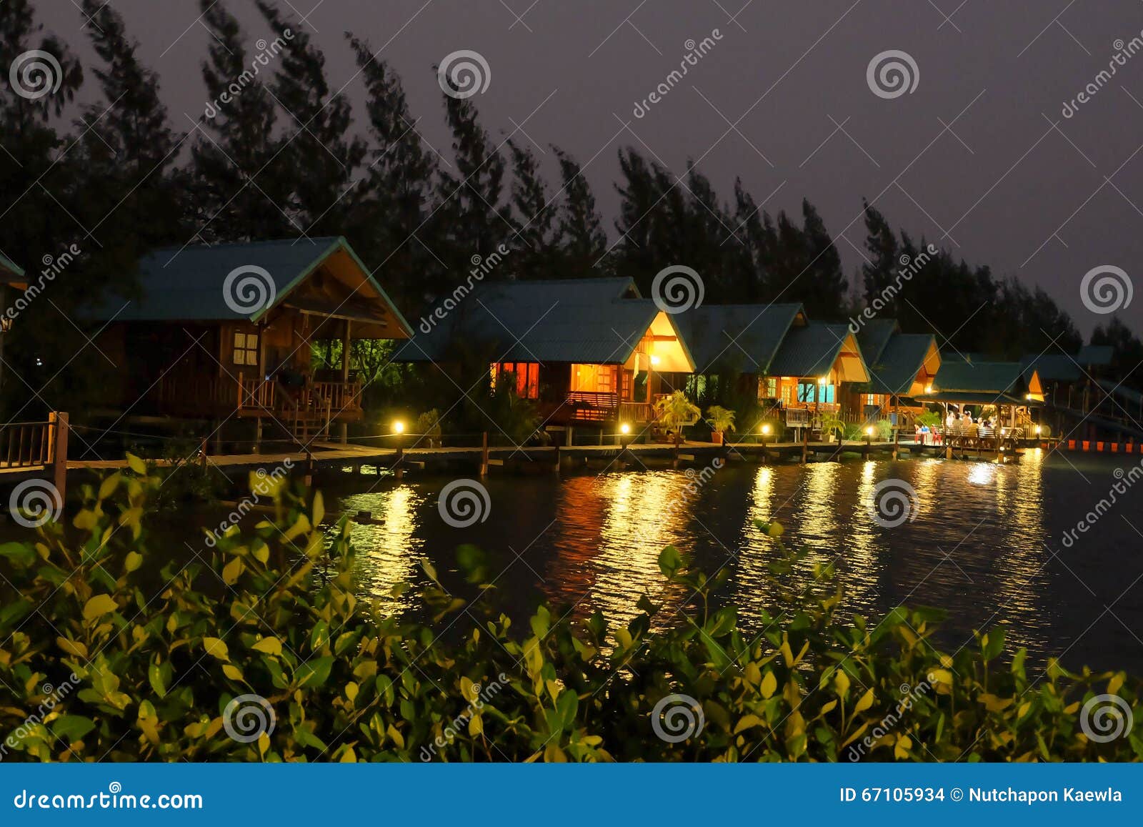 Night house stock photo. Image of resident, nature, water - 67105934