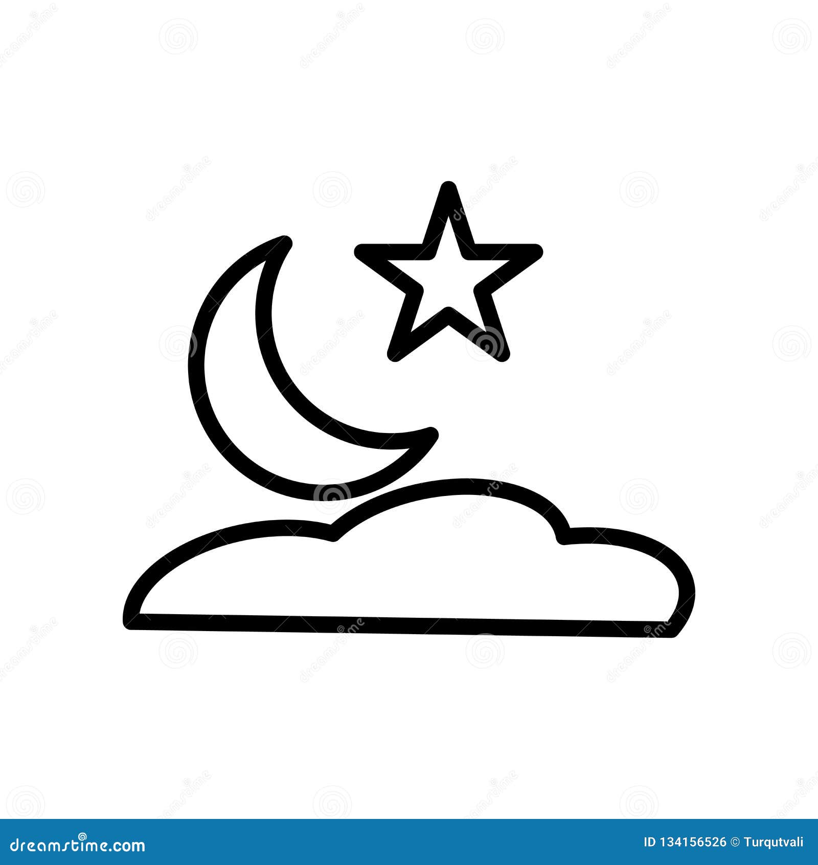 Night Icon Vector Isolated on White Background, Night Sign , Line and ...