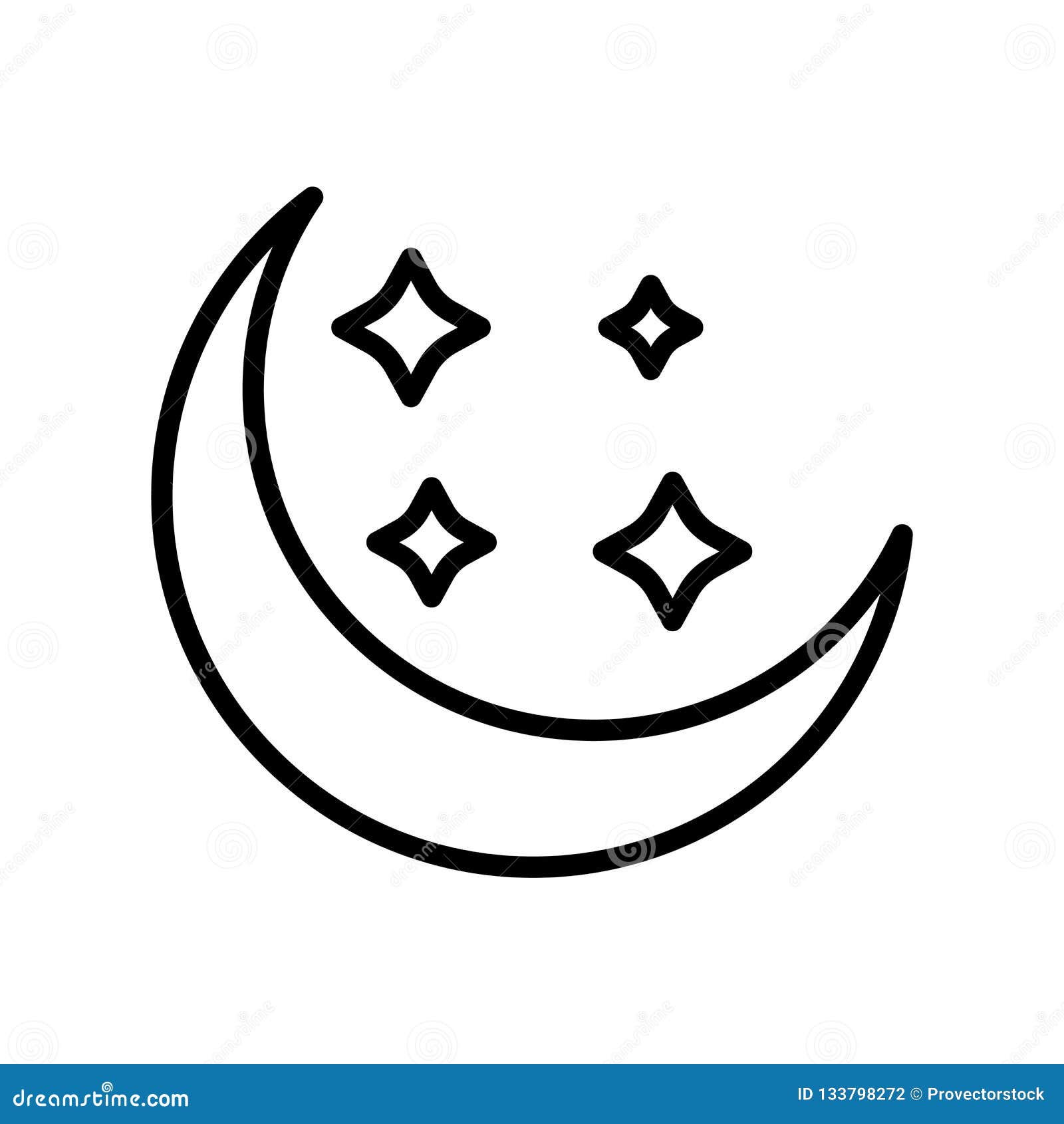 Night Icon Vector Isolated on White Background, Night Sign Stock Vector ...
